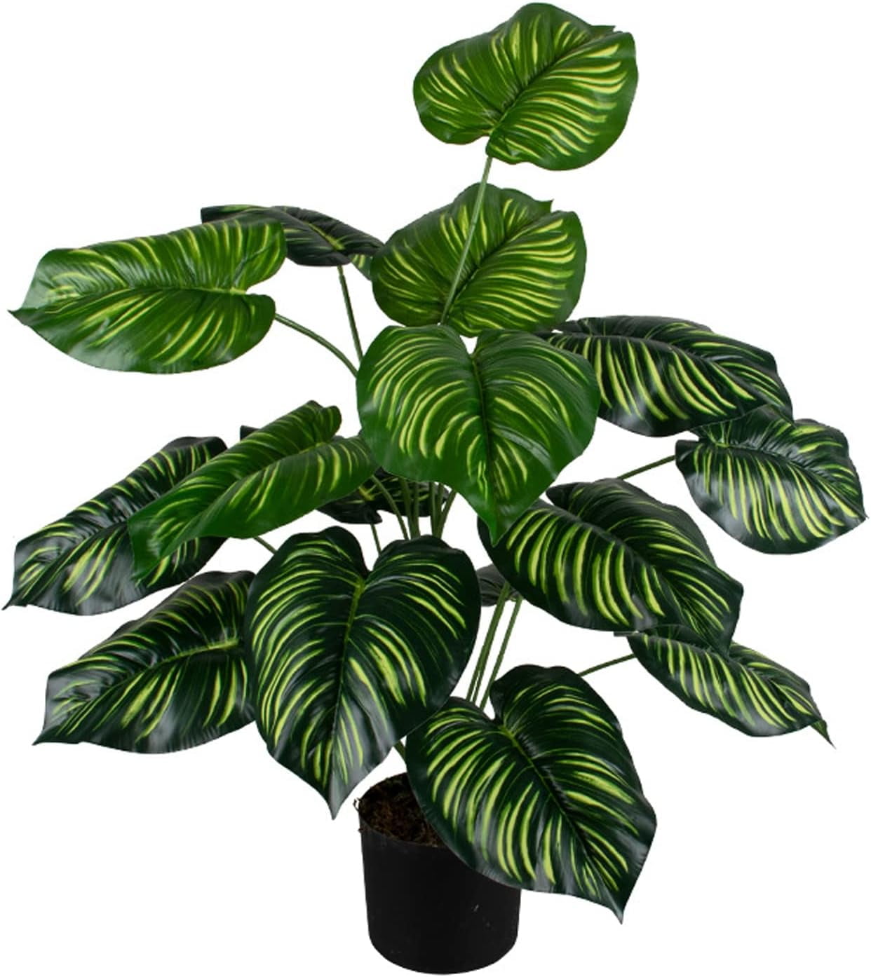 Artificial Monstera Deliciosa Plant，18 Leaves Artificial Tropical ...