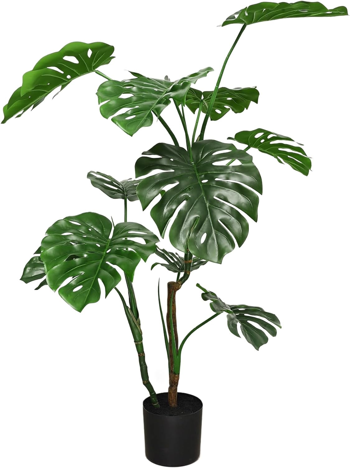 Artificial Monstera Indoor 4ft: Large Fake Monstera Potted Tree - Faux ...