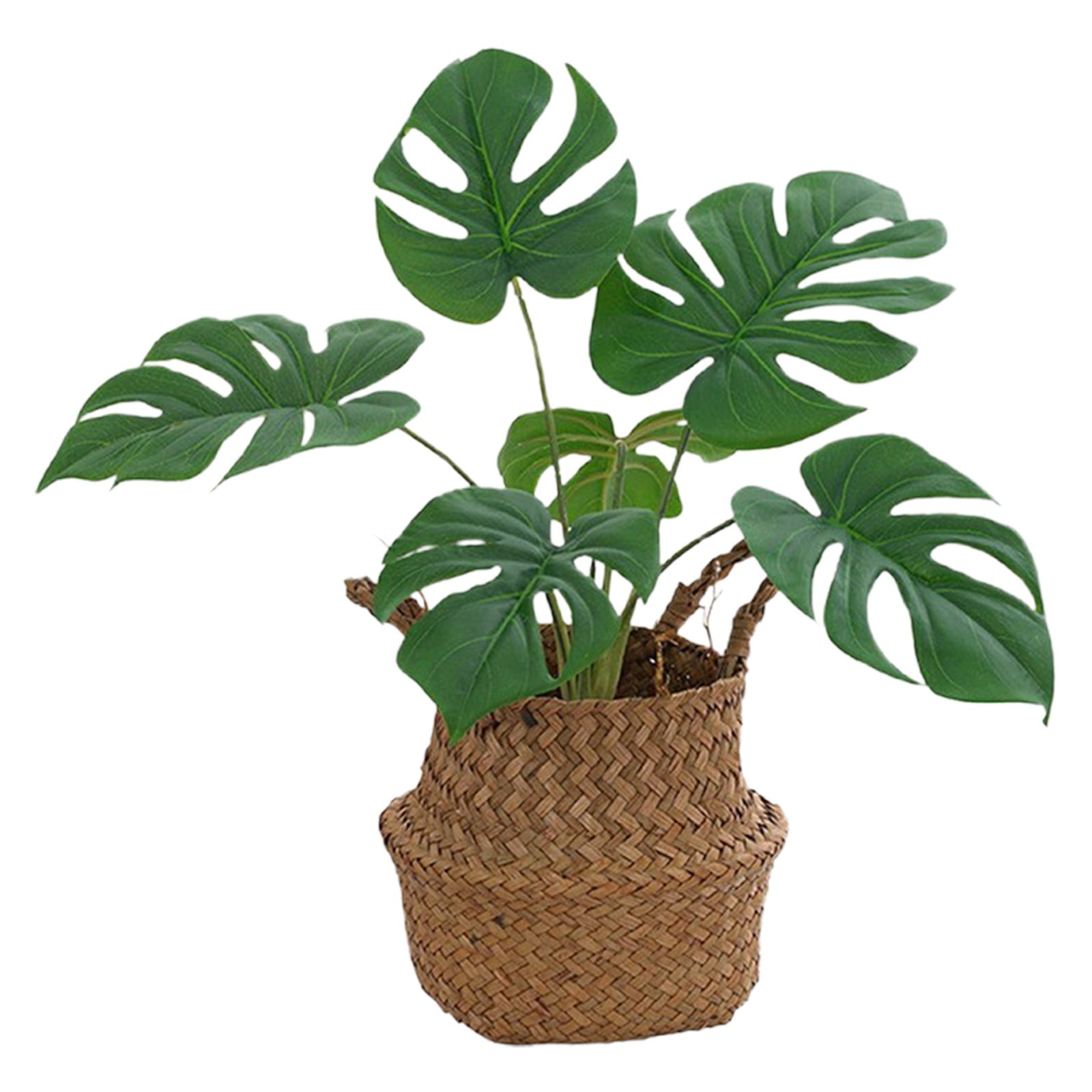 Artificial Monstera Plant with Tree Trunk, 6-Head Realistic Faux Plant ...