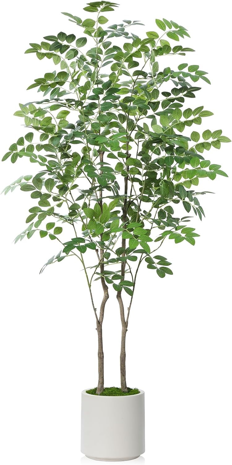 Artificial Moringa Tree,4FT Tall Fake Plant Artificial Trees,Faux ...