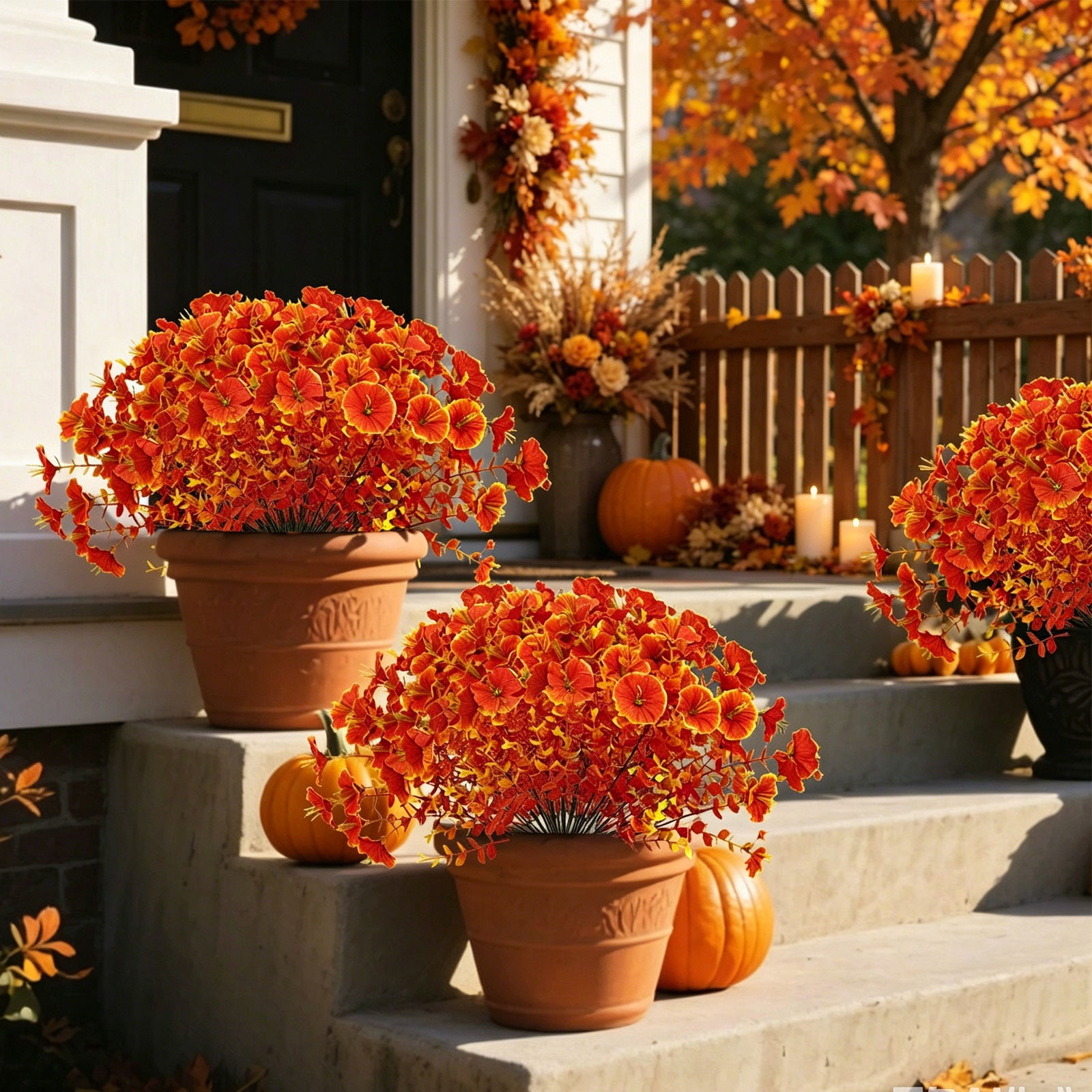 Artificial Morning Glory Bouquet Faux Floral Arrangement Seasonal Decor ...