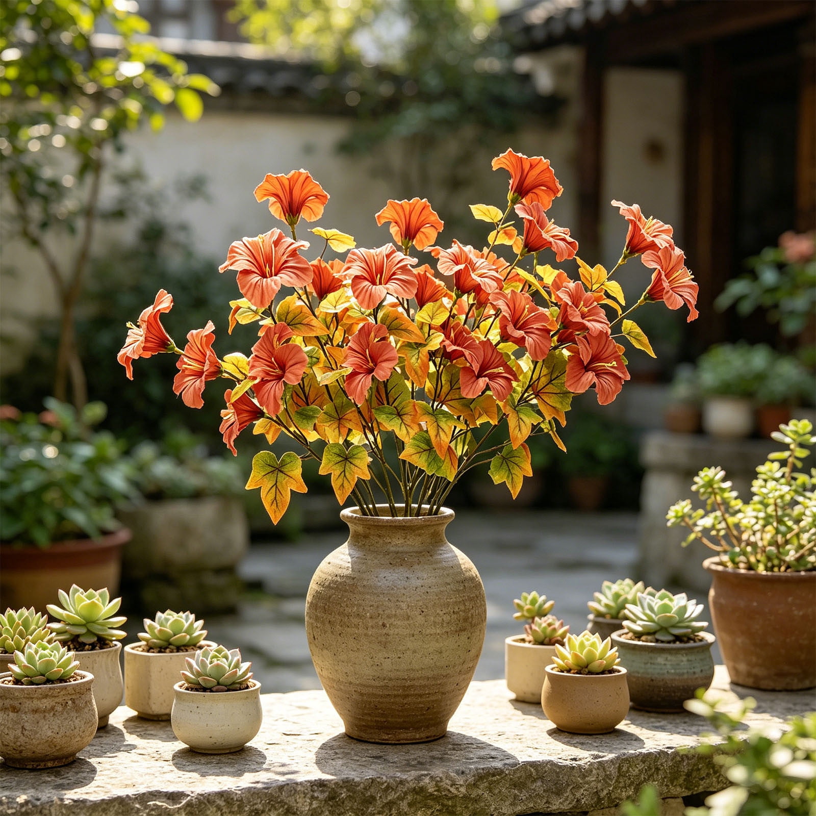 Artificial Morning Glory Flower Stems Fall Thanksgiving Vase Decor ...