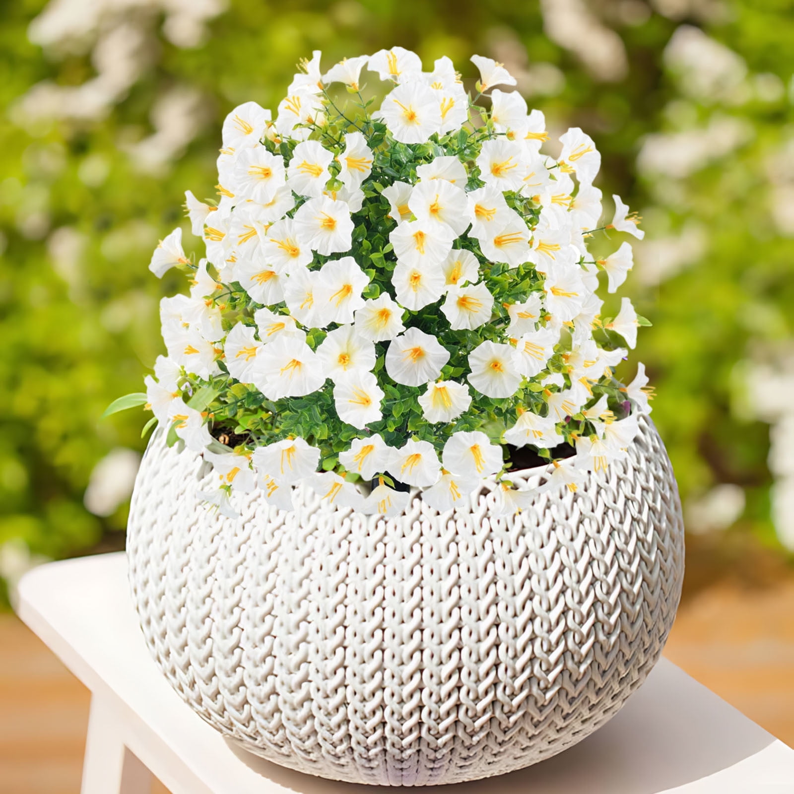 Artificial Morning Glory Ground Stakes, Plastic Flower Pegs for Garden ...