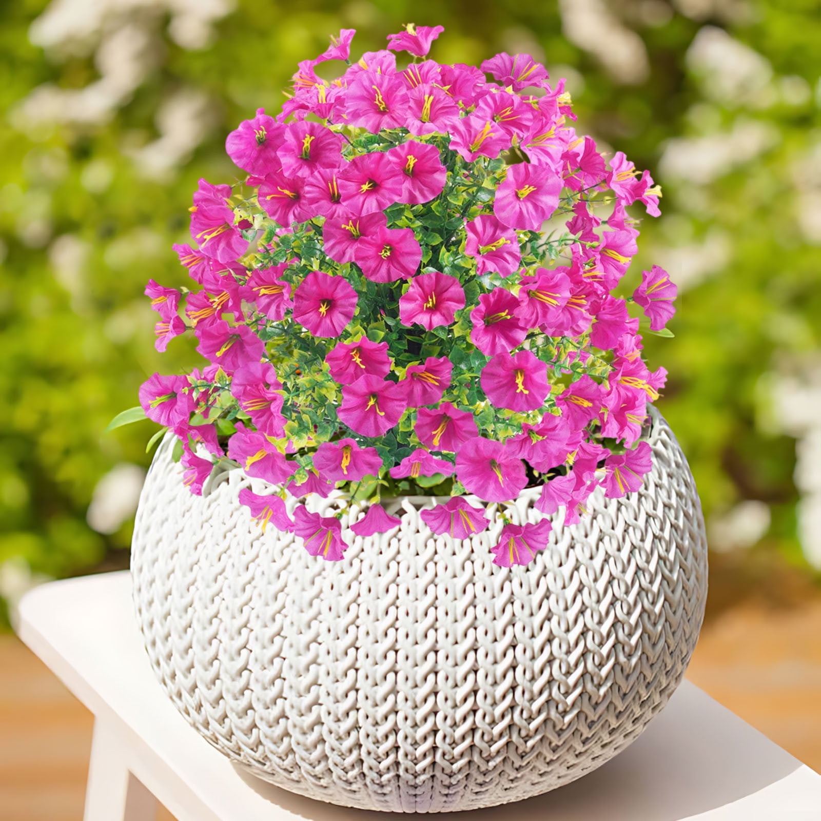 Artificial Morning Glory Ground Stakes, Plastic Flower Pegs for Garden ...