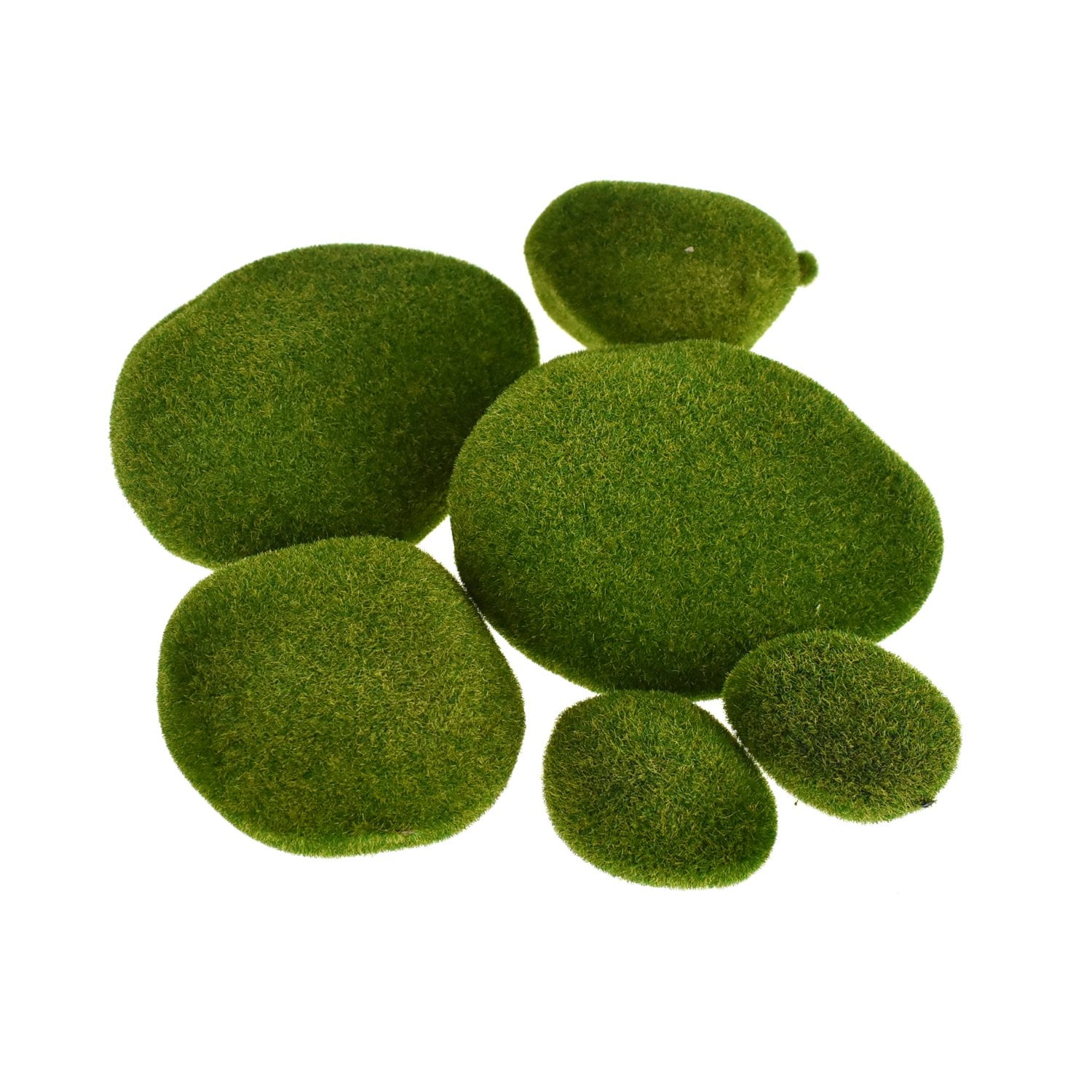 Assorted Faux Moss Stones, Decorative Craft Decor Rocks, Moss Green, 6 ...