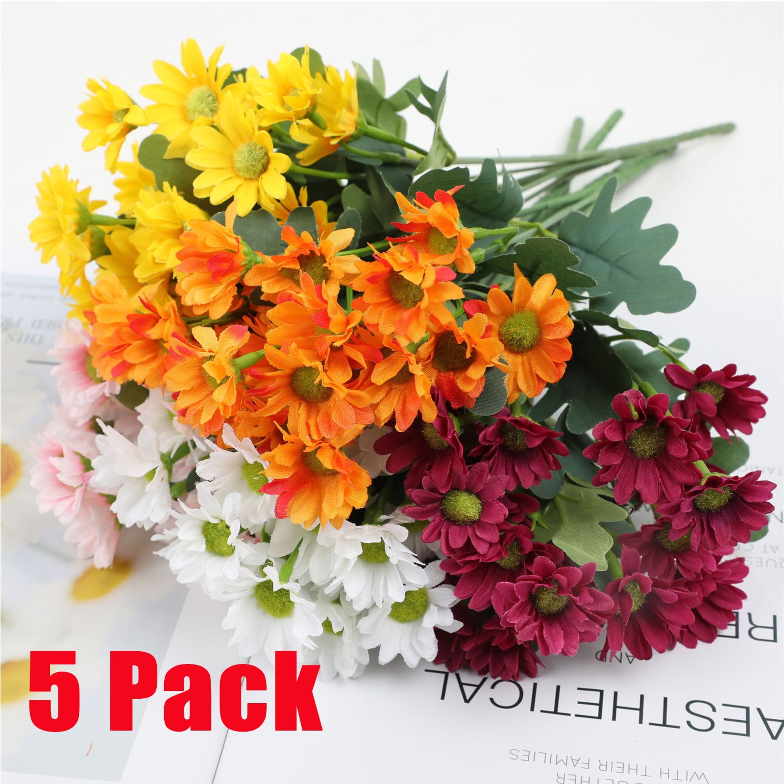 Artificial Mums Fall Flowers for Outdoors Fake Mums Faux Plants Spring ...