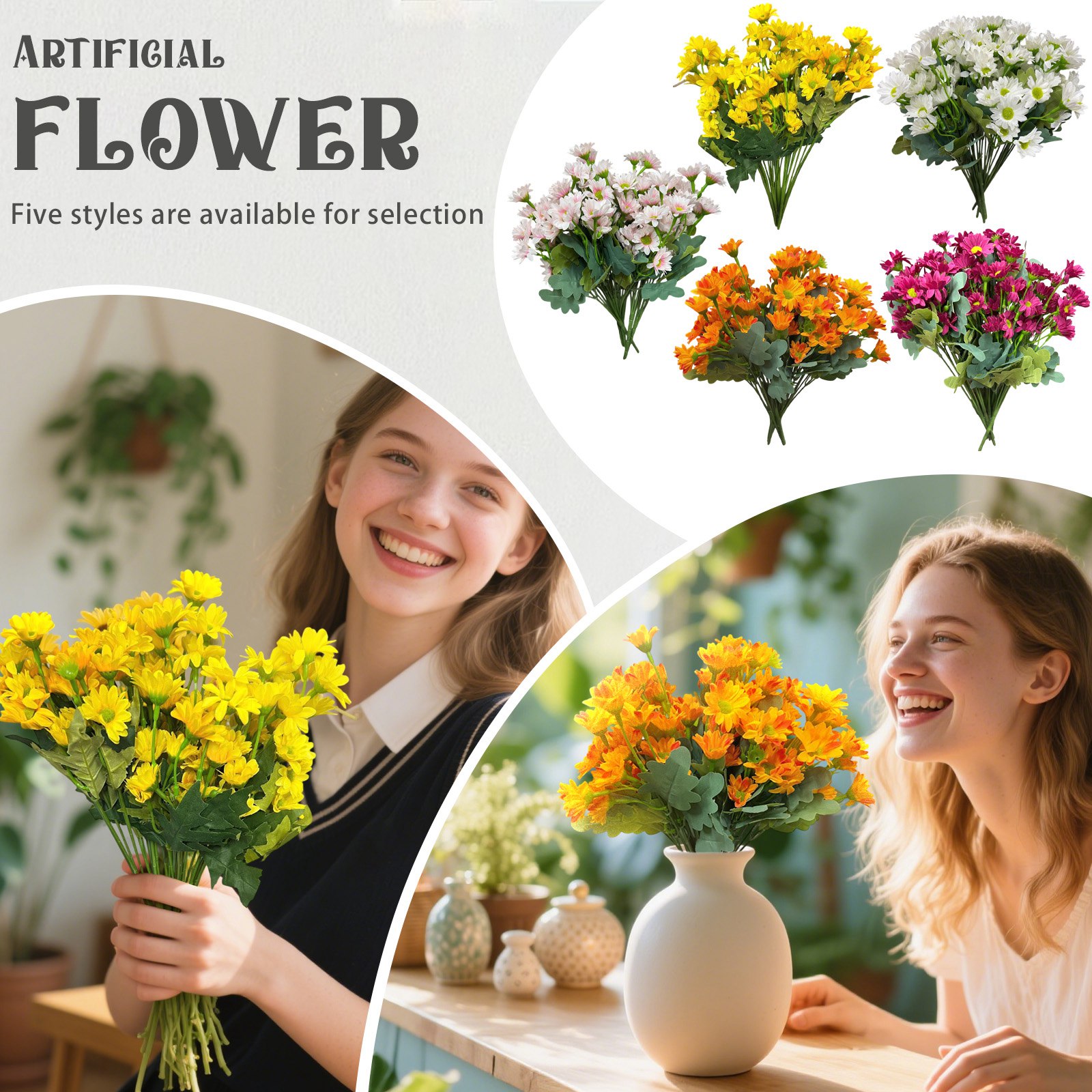 Artificial Mums Fall Flowers for Outdoors Realistic Fake Fall Flowers ...