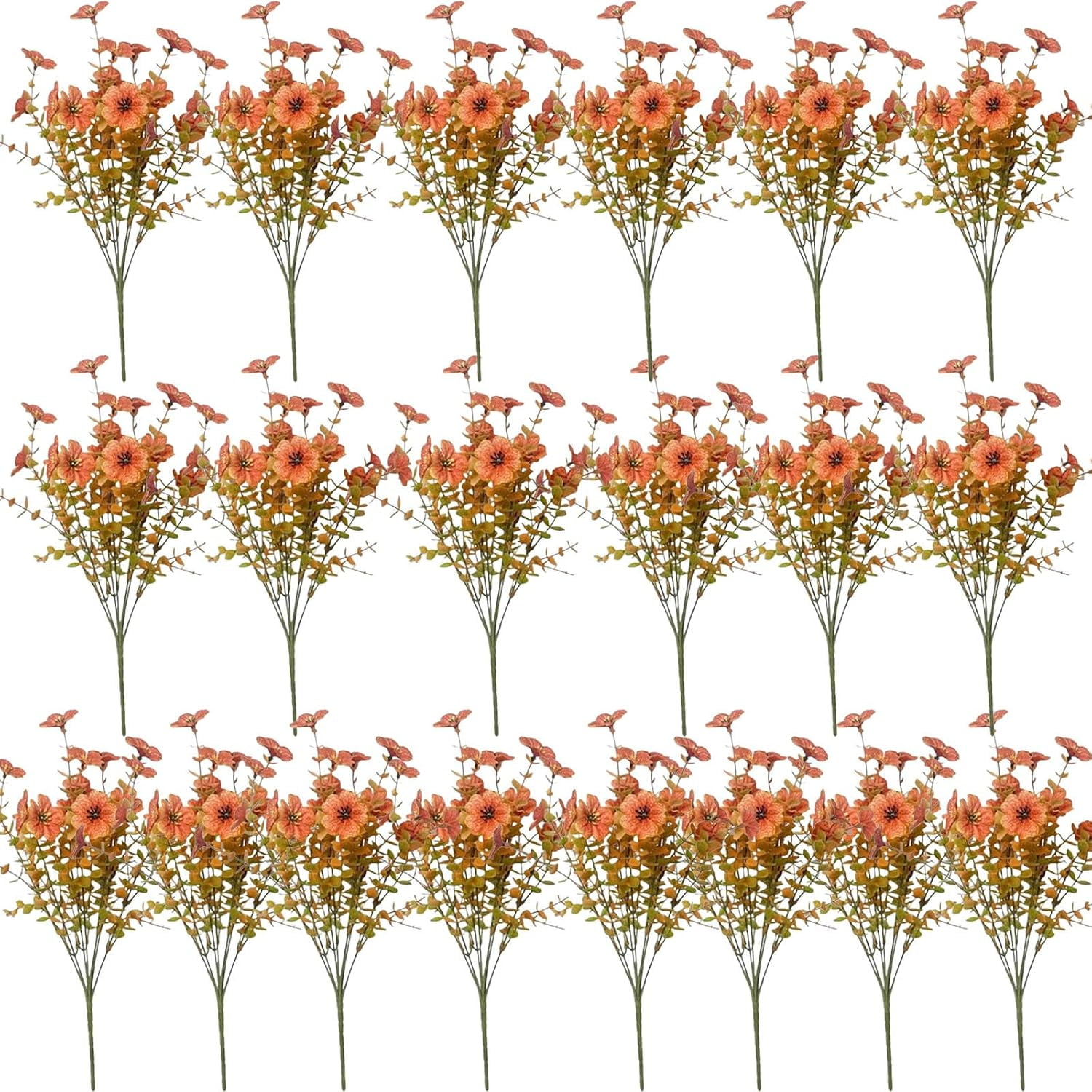 Artificial Mums, Lifelike UV-Resistant Sunset Mums – Waterproof ...