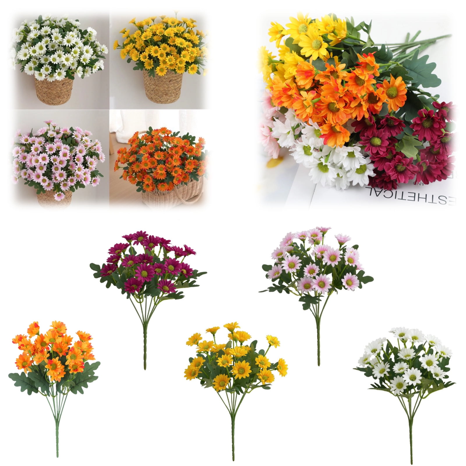 Artificial Mums, Luminous Artificial Flowers for Outdoors, Artificial ...