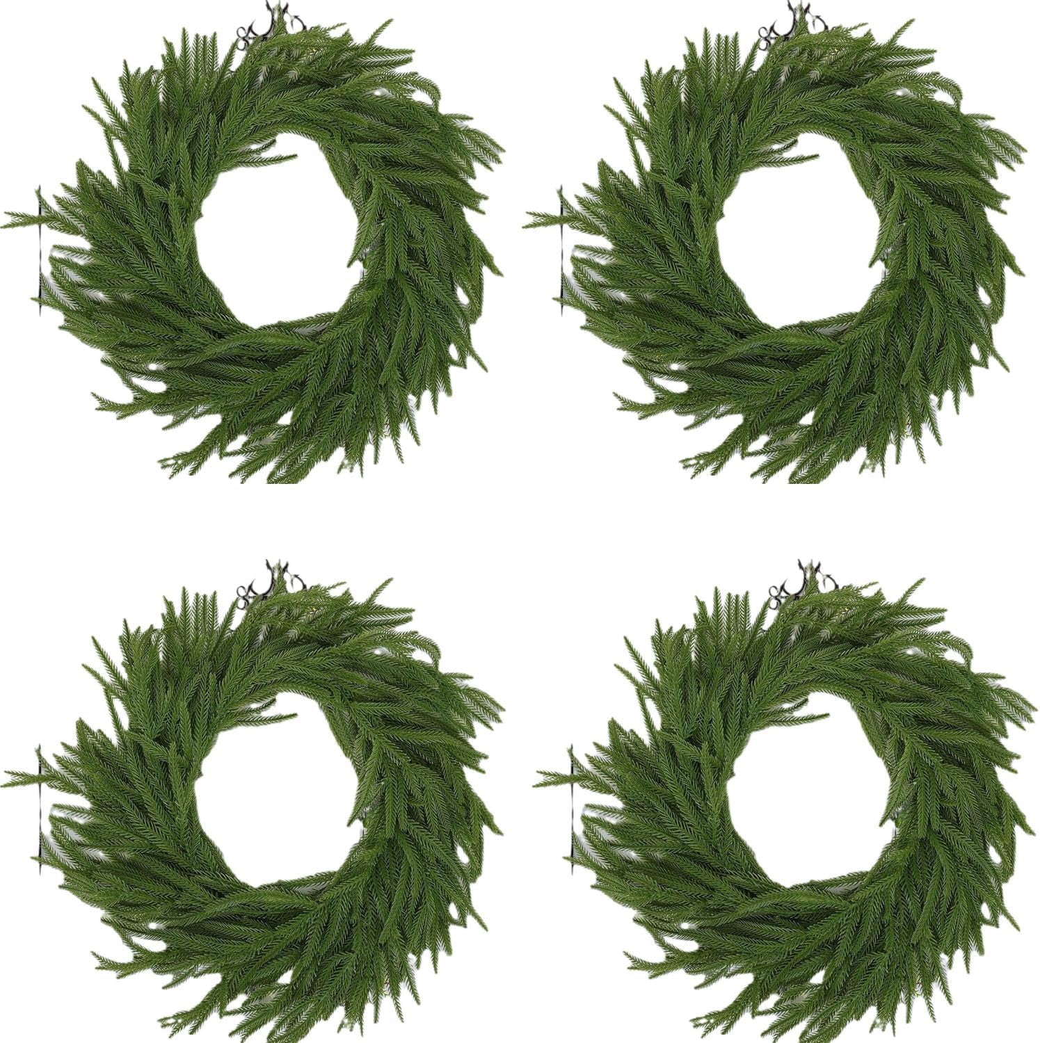Artificial Norfolk Pine Garlands, Real Touch Winter Pine Garland, Green Artificial Greenery ...