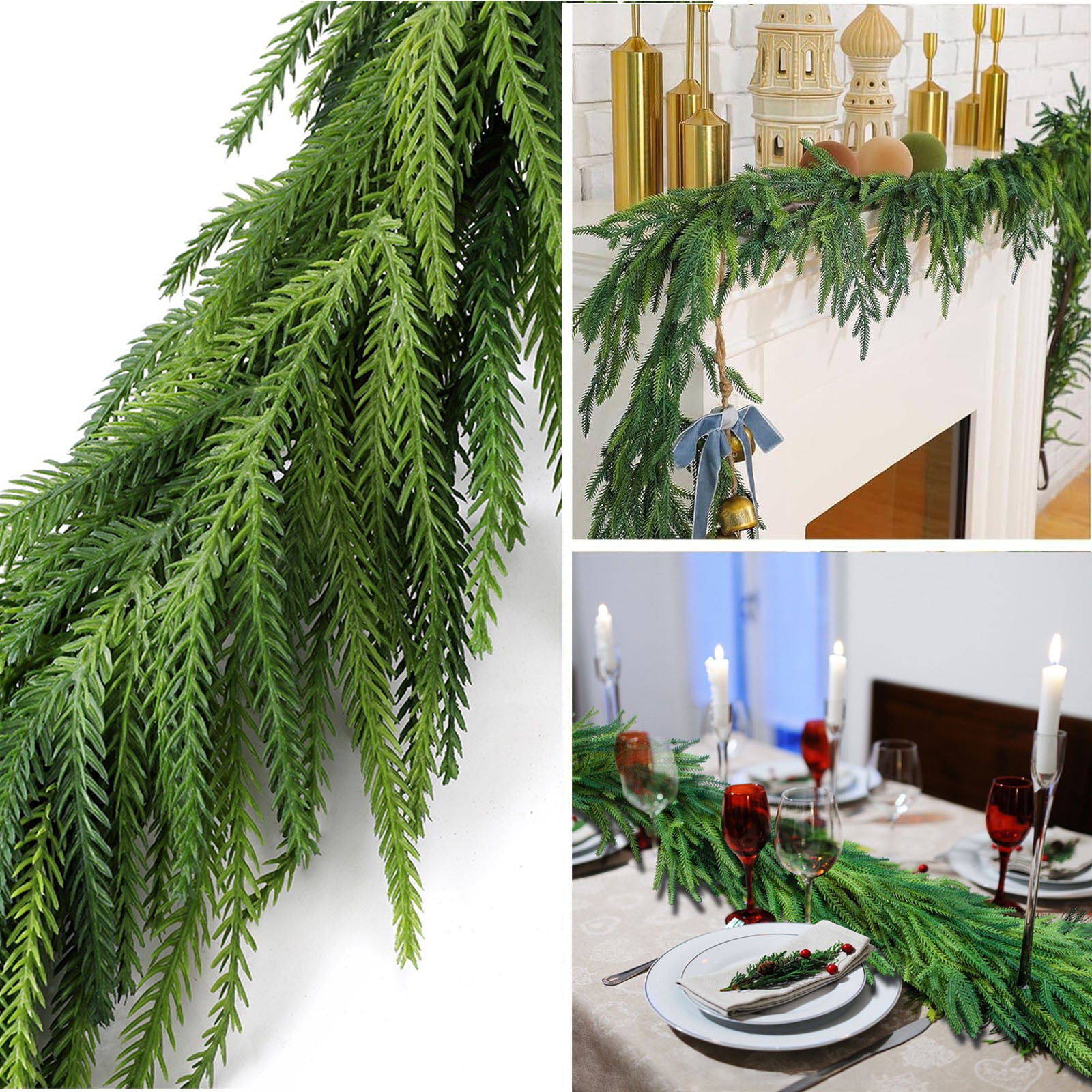 Artificial Norfolk Pine Garlands,Realistic Winter Pine Garland, Green ...