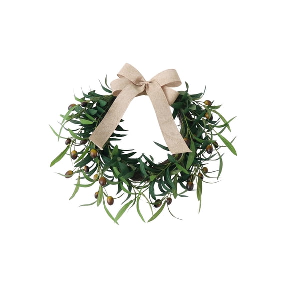 Artificial Olive Branch Wreath, Spring Summer Greenery Wreath, Faux ...