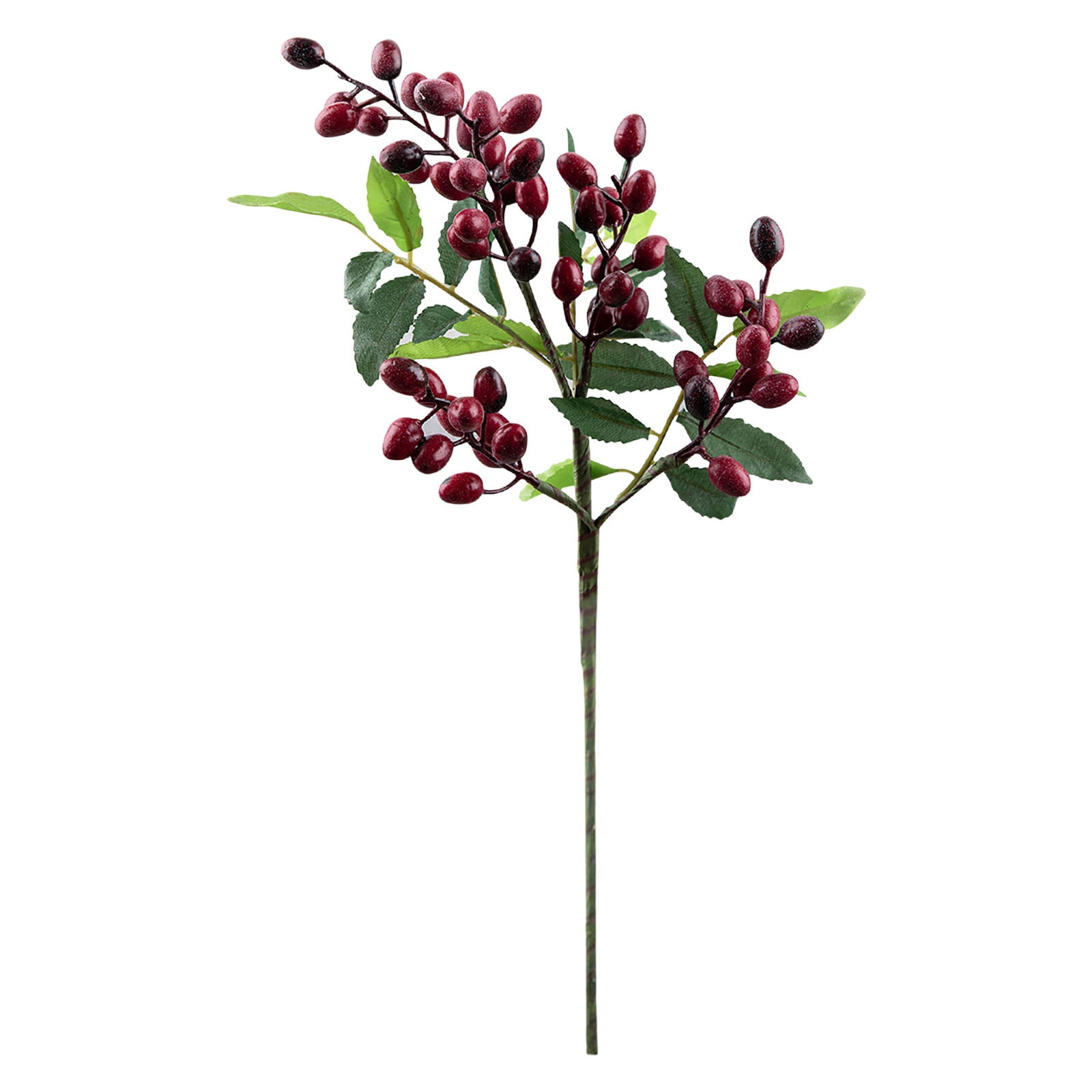 Artificial Olive Branch with Green Leaves & Berries | Spring-Themed ...