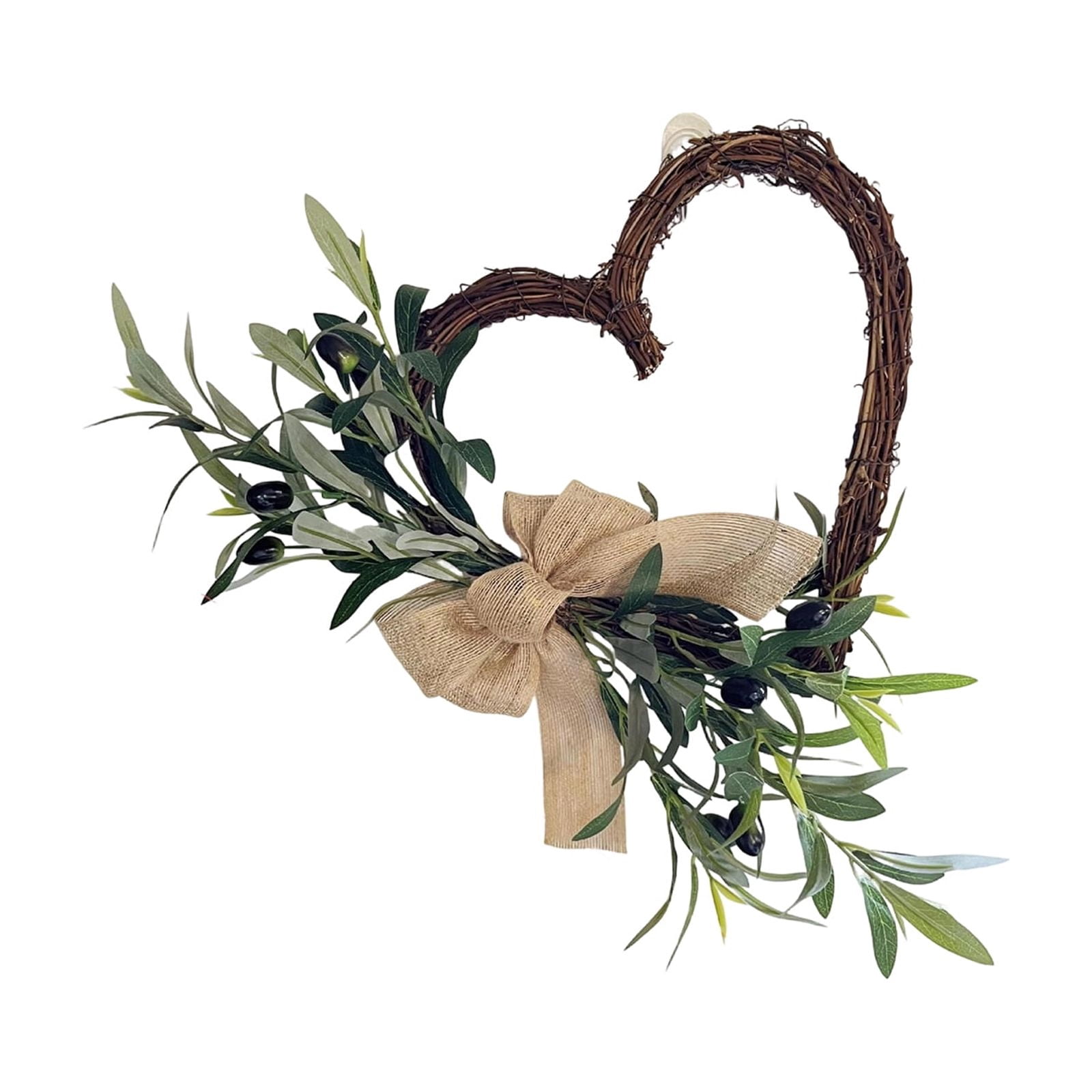 Artificial Olive Heart Garland with Greenery Leaves – Faux Olive Wreath ...