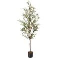 Artificial Olive Tree 5 Foot Tall Potted Faux Plant with Fruit and Moss ...