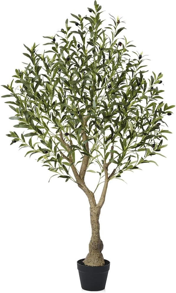 Artificial Olive Tree 5FT Fake Plants Indoor - UV Resistant Faux Olive ...