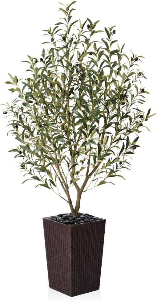 Artificial Olive Tree 5FT Indoor&Outdoor Faux Plant - UV Resistant ...