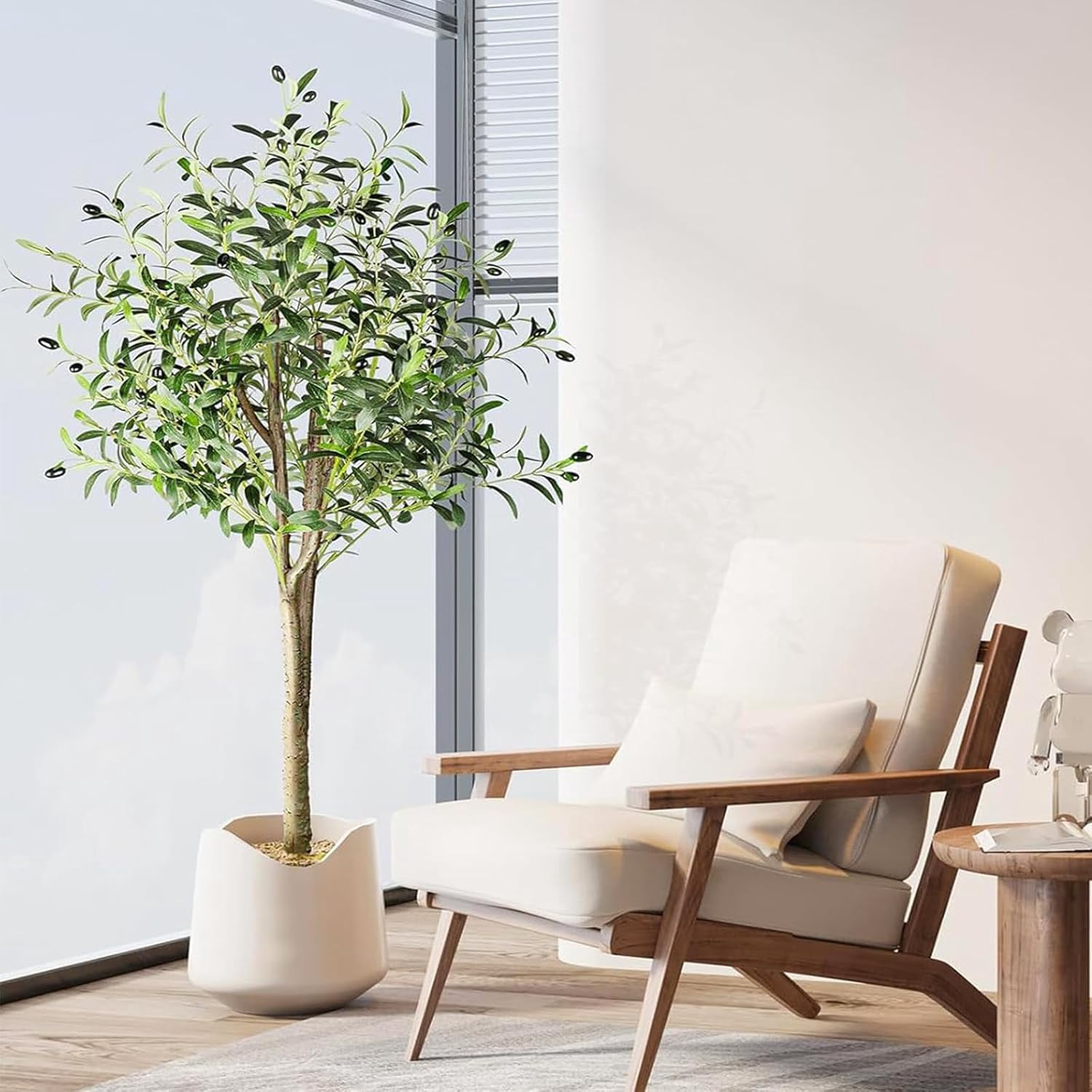 Artificial Olive Tree 5FT Tall Faux Silk Plant for Home Office Indoor ...