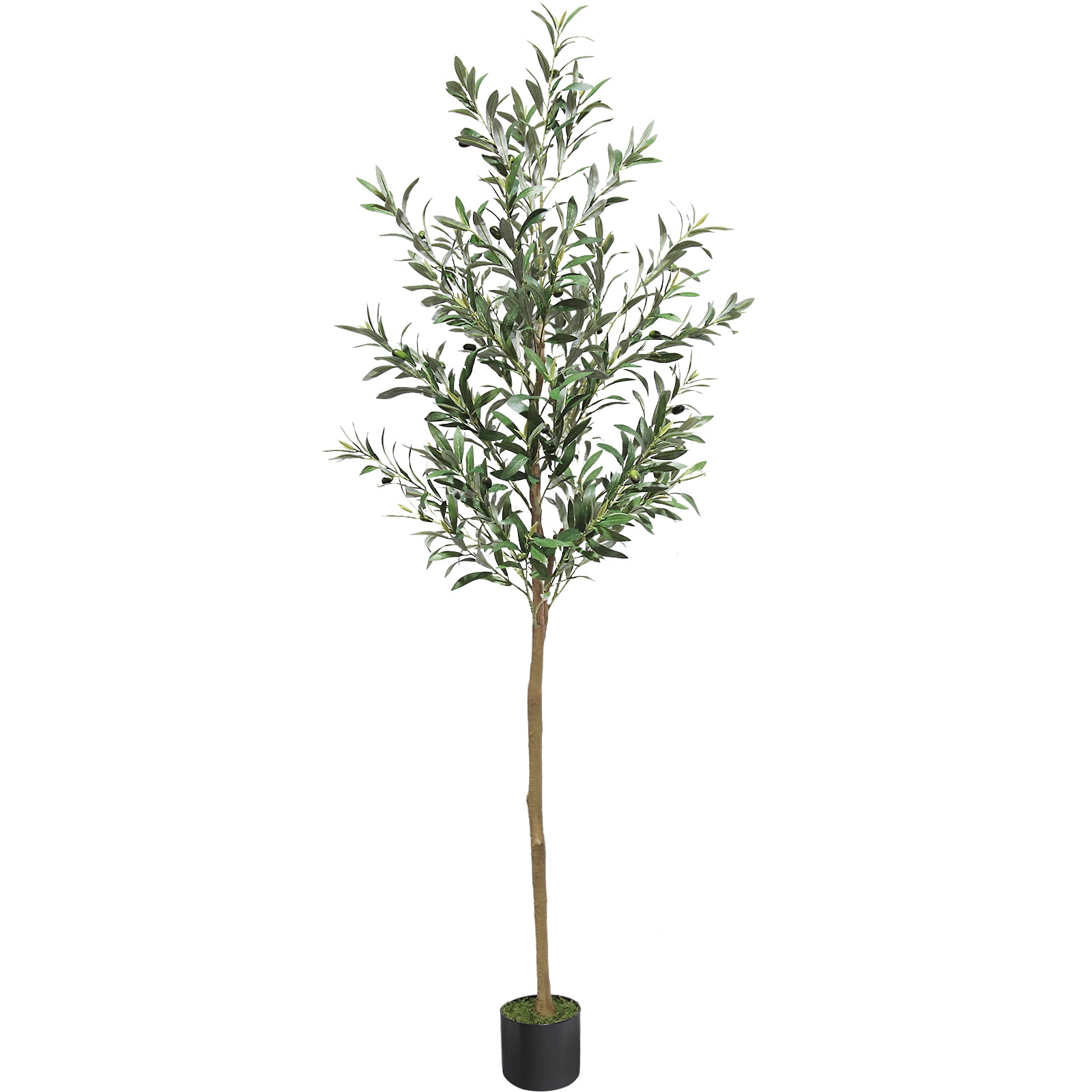 6ft Artificial Olive Tree with Lifelike Fruits, Large Wood Trunk for ...