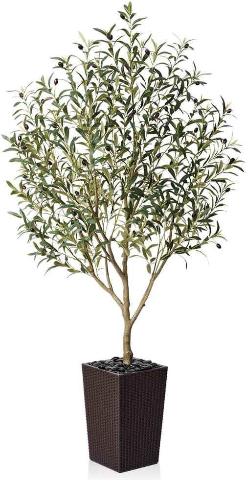 Artificial Olive Tree 6FT Indoor&Outdoor Faux Plant - UV Resistant ...