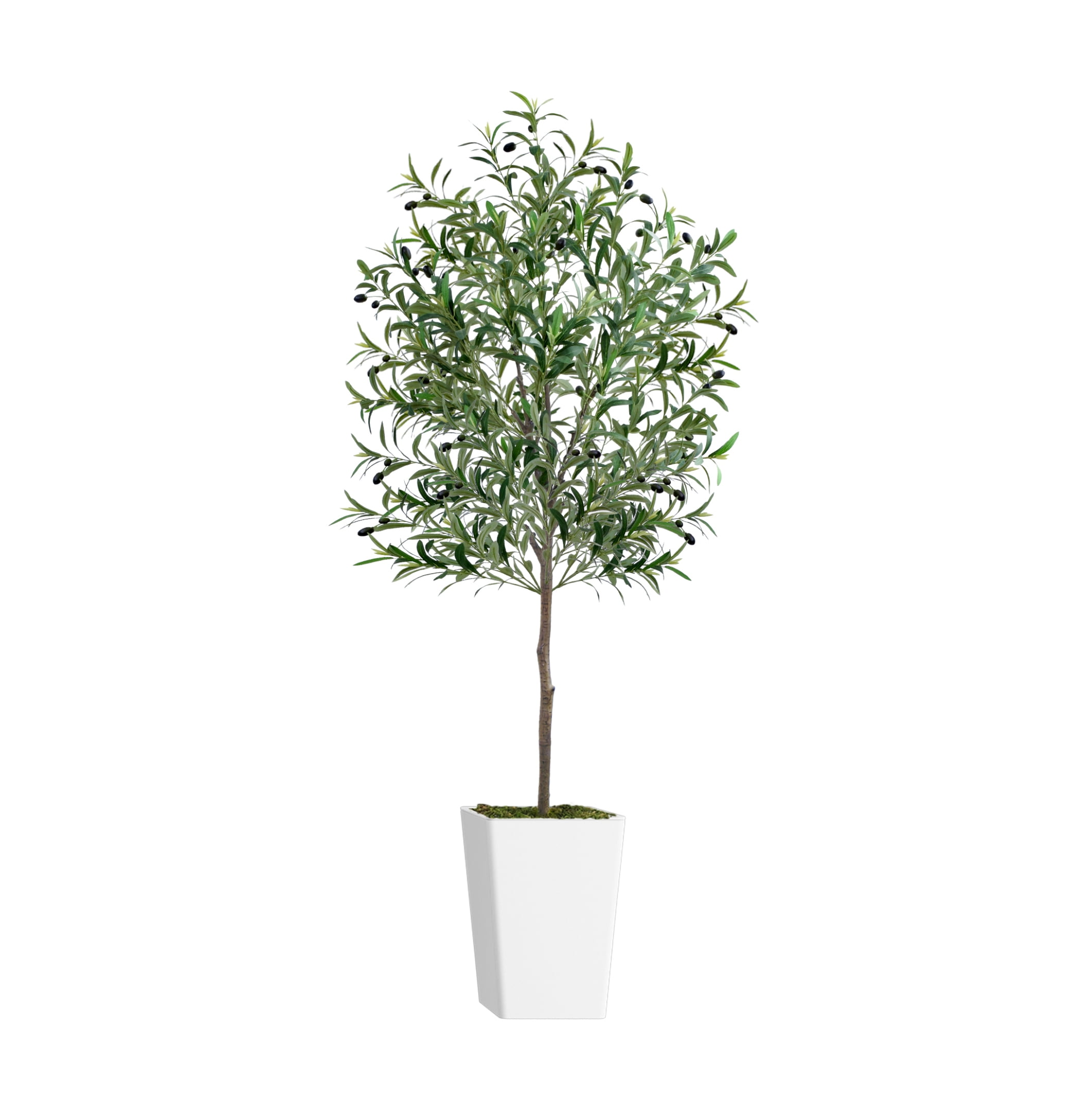 Artificial Olive Tree 6FT with Pot & Moss - Realistic Home Office Decor ...