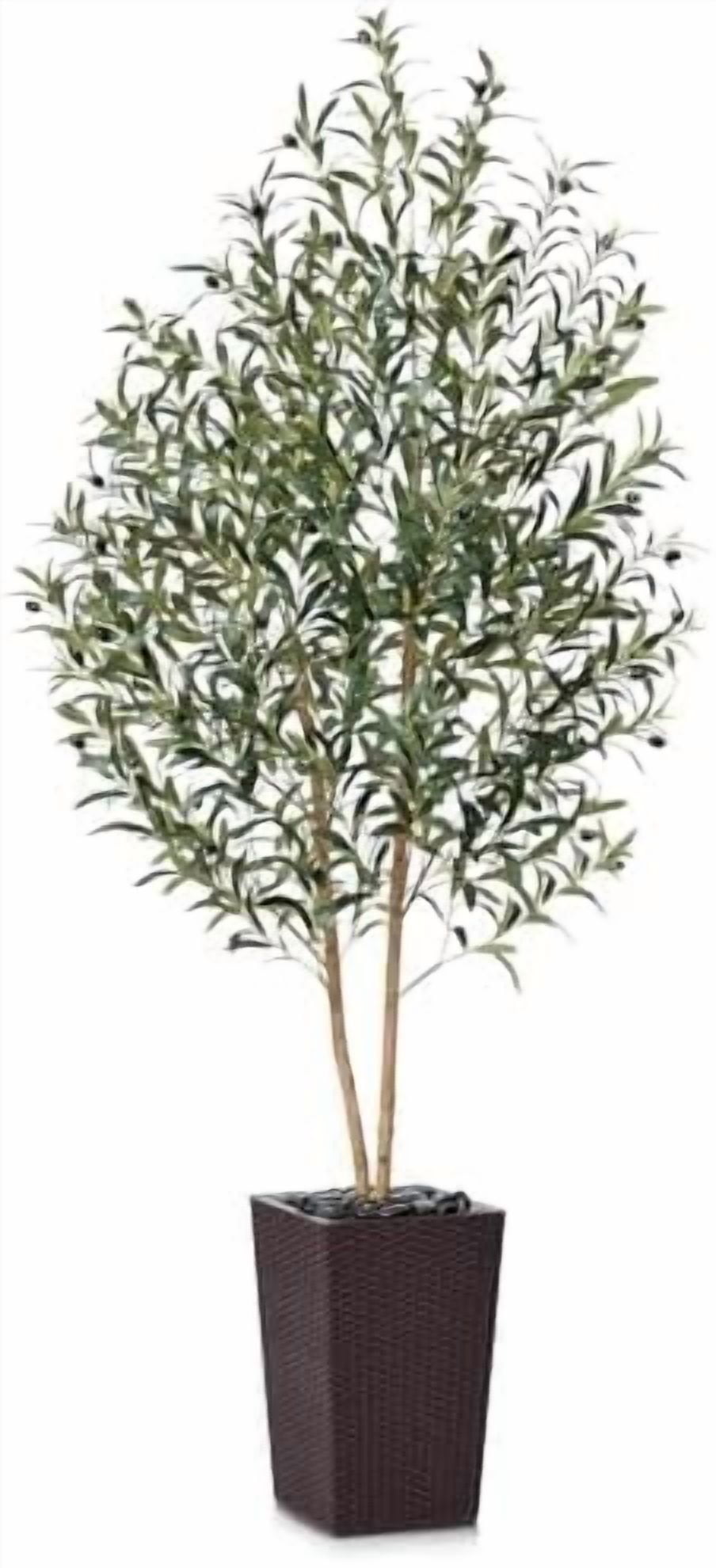 Artificial Olive Tree 6FT - Tall Faux Olive Trees with Natural Wood ...