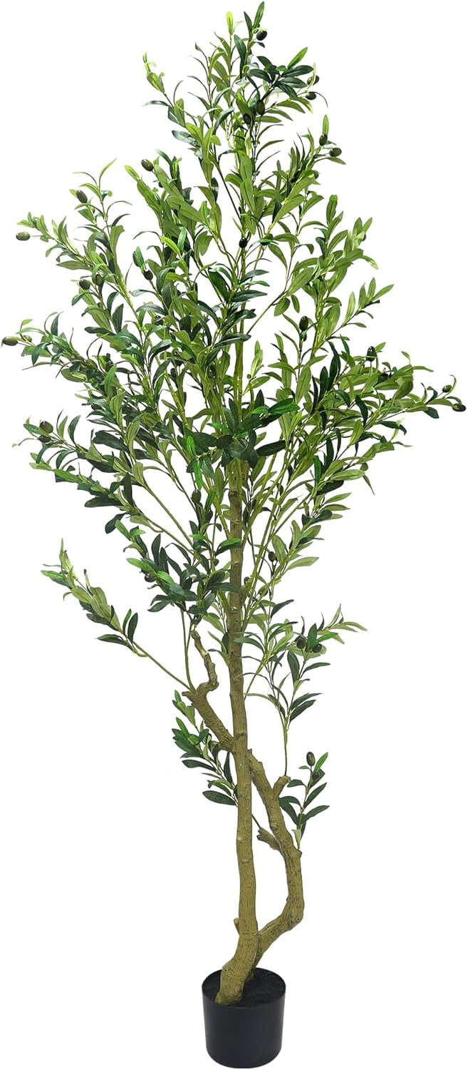 Artificial Olive Tree, 6FT Tall Faux Silk Plant for Home Office Decor ...