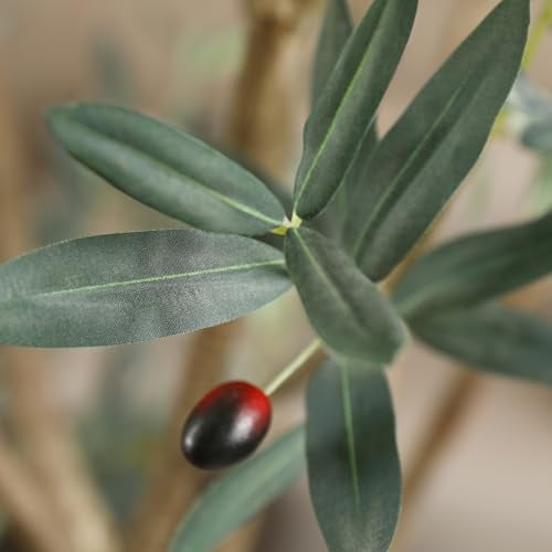 Artificial Olive Tree, 6FT UV Resistant Fake Plants with White Taper ...