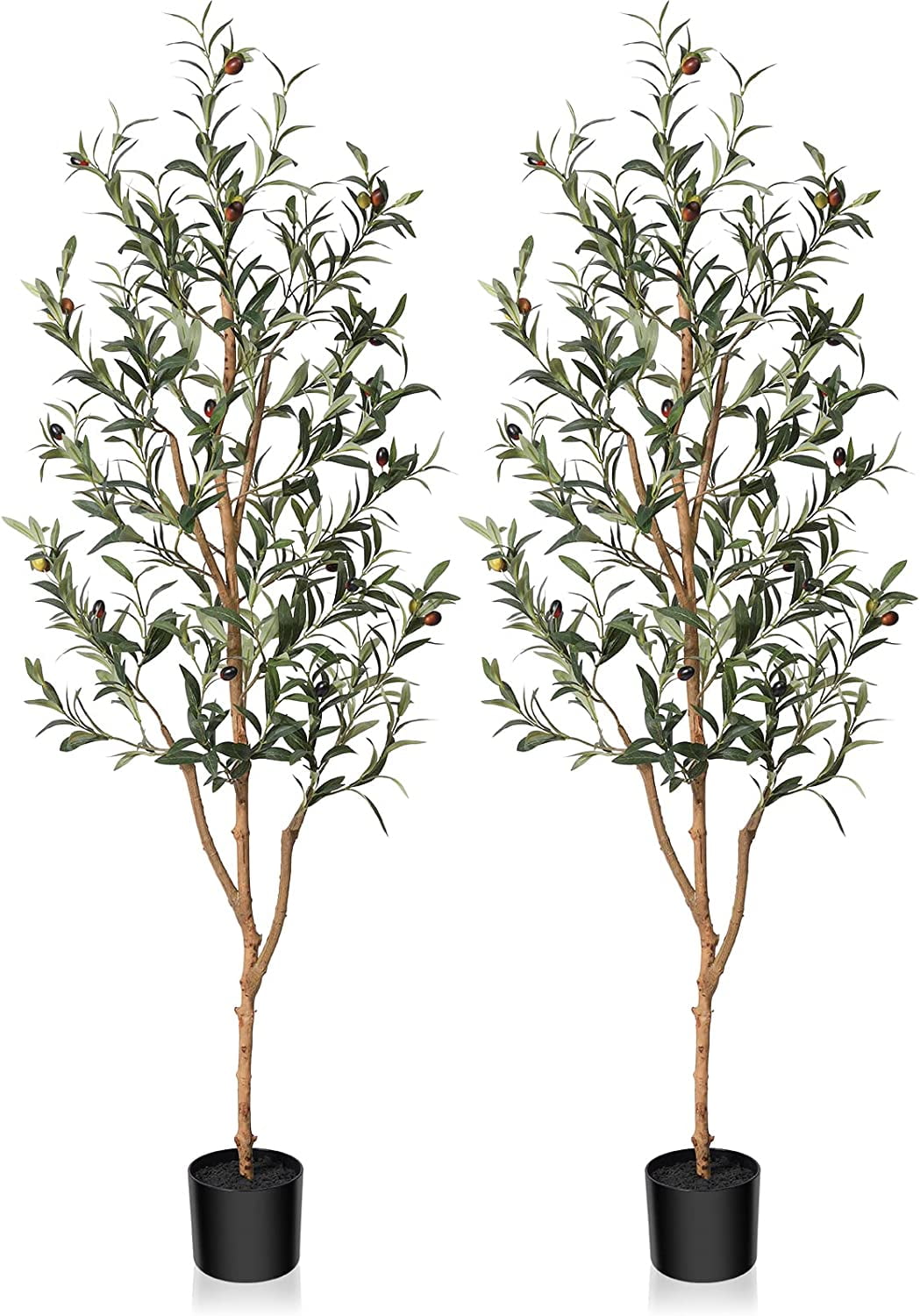Artificial Olive Tree 7FT Tall Faux Silk Plant for Office Decor Indoor ...