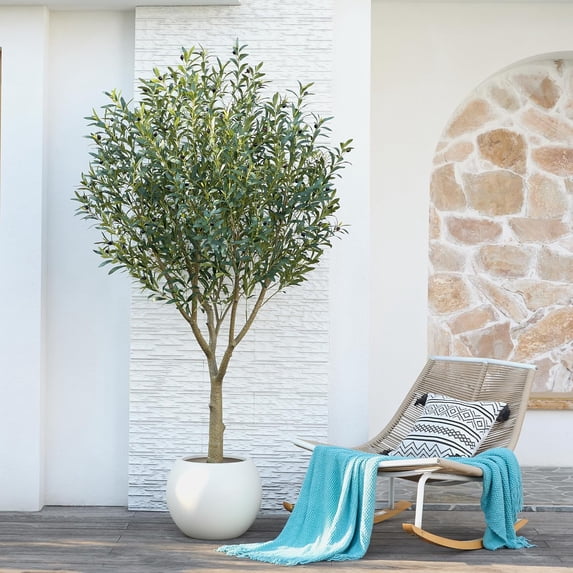 Artificial Olive Tree 7FT Tall Tree - 3066 Leaves Faux Olive Trees with ...