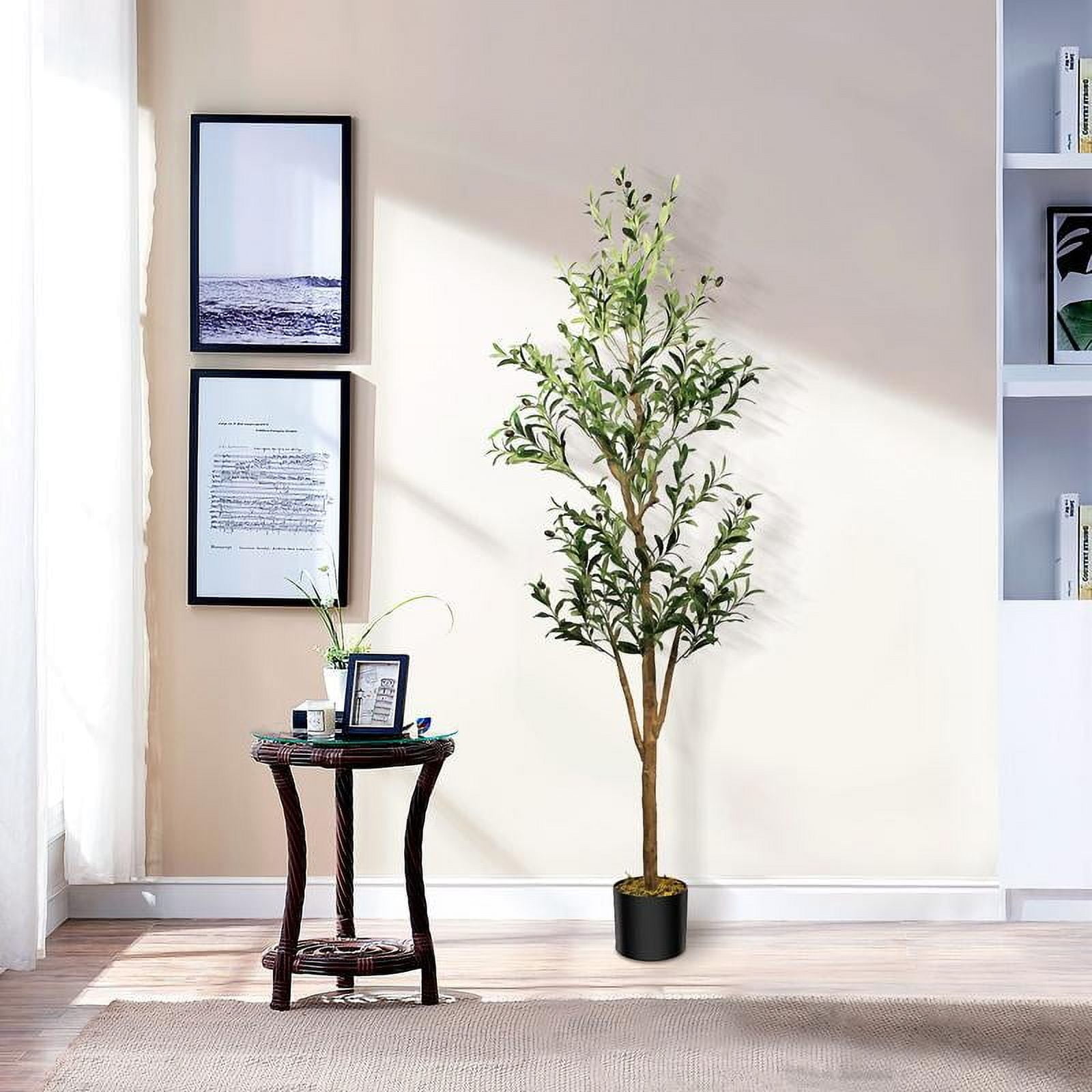 Artificial Olive Tree 7Ft/6Ft/5Ft Tall Faux Silk Plant for Home Office ...