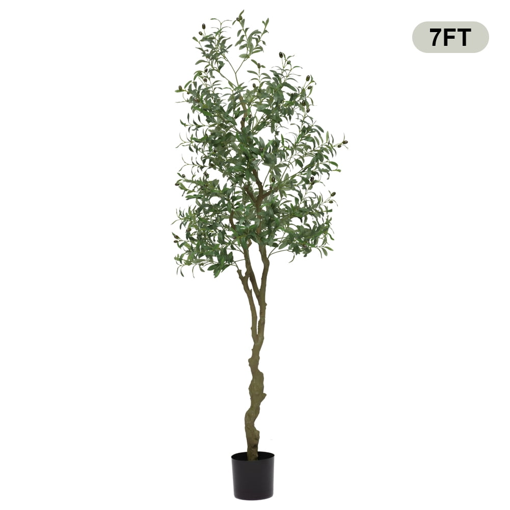 7Ft Artificial Olive Tree, Large Indoor Outdoor Faux Olive Tree, Silk ...