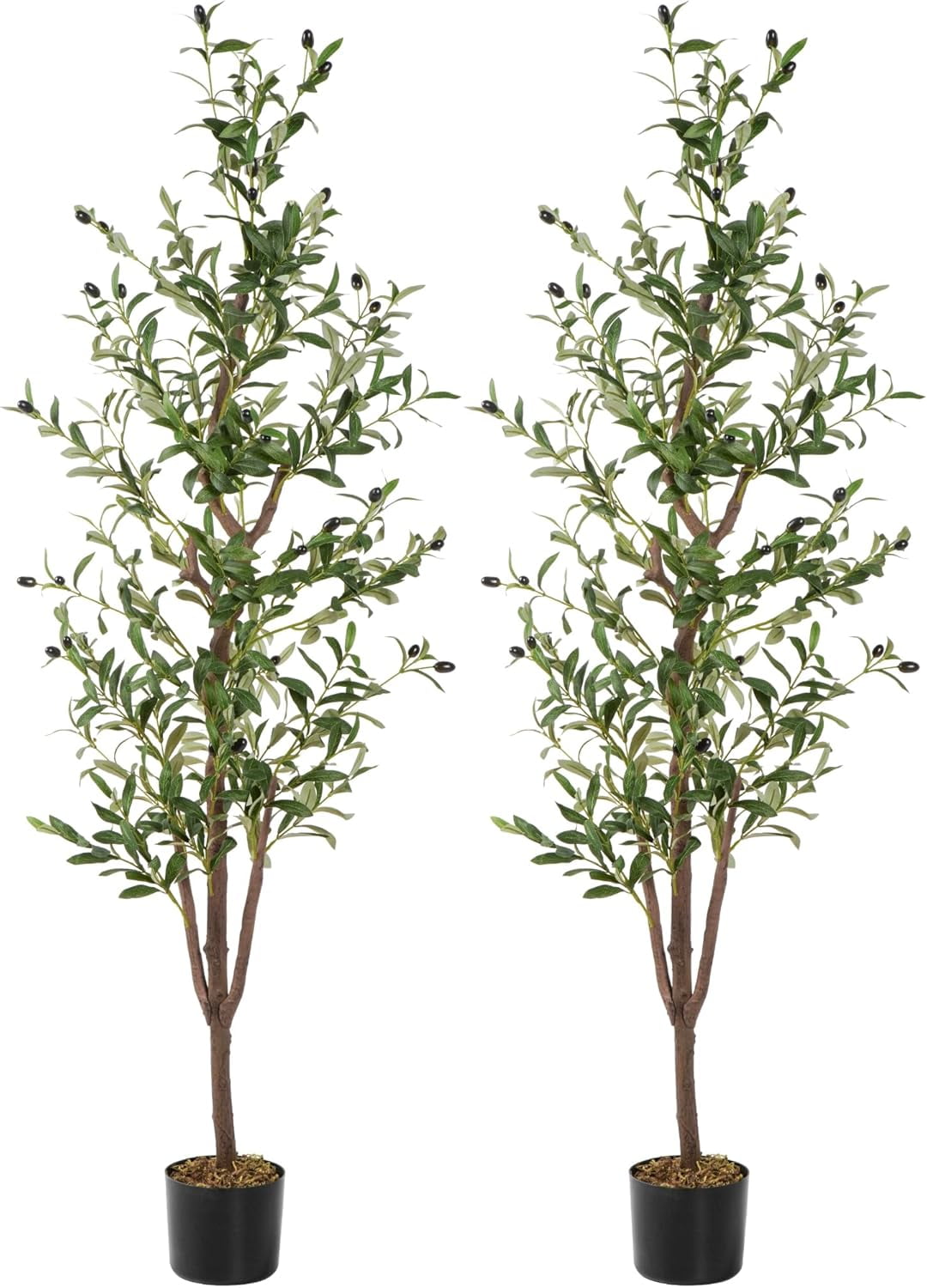 Artificial Olive Tree 7ft（84in） Tall Faux Olive Tree, Realistic Silk ...
