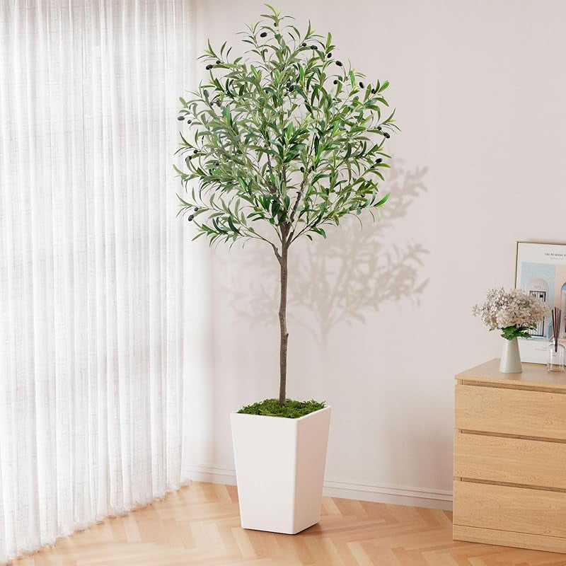 Artificial Olive Tree 8FT, Olive Trees Artificial Indoor, Faux Olive ...