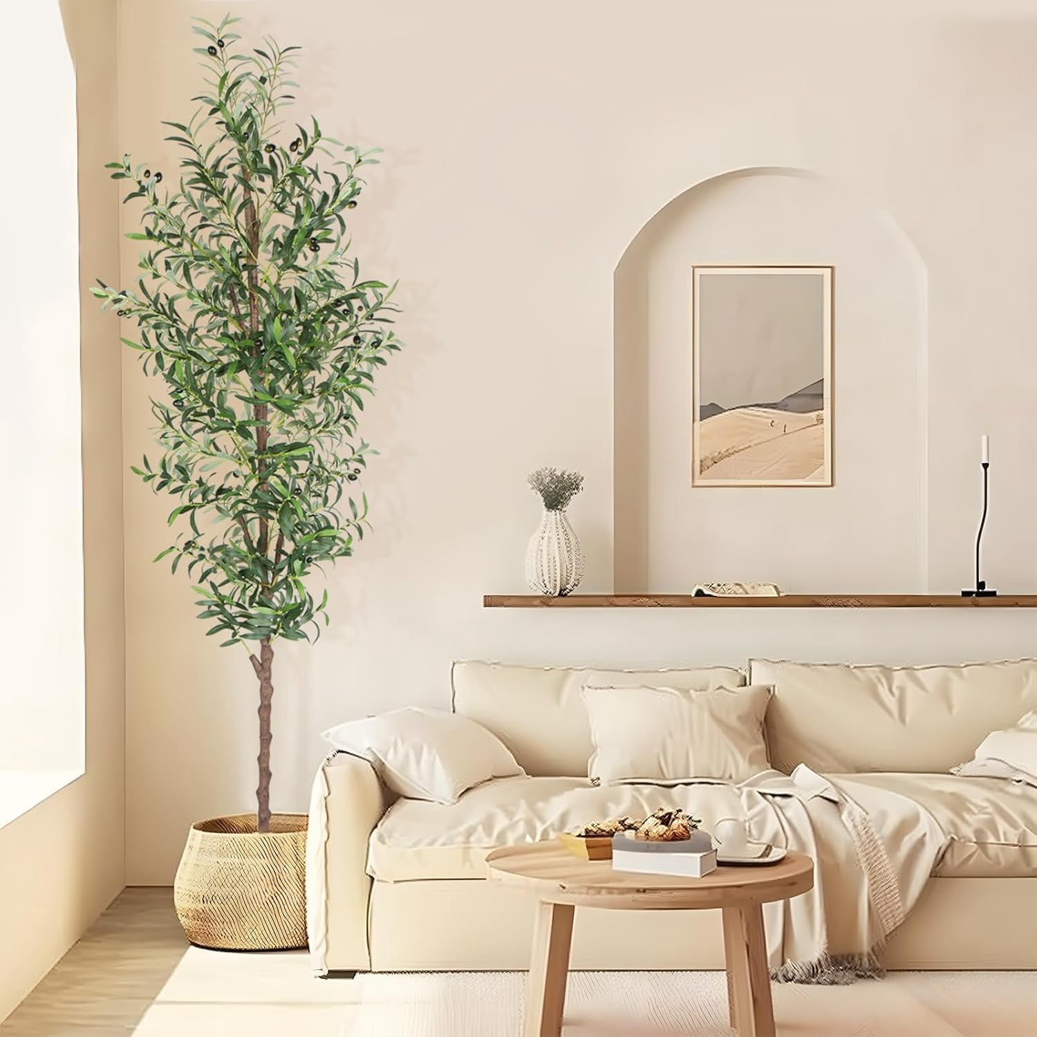 Artificial Olive Tree, 8ft Tall Imitation Olive Tree 96 Inch Outdoor ...
