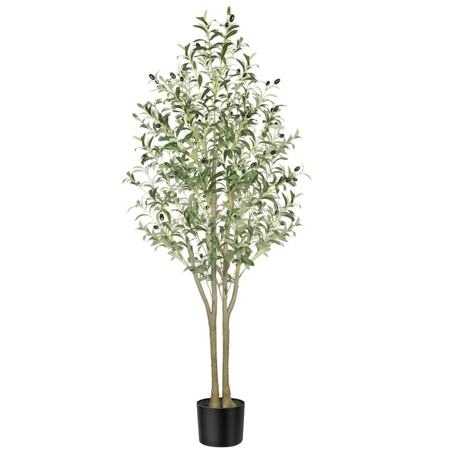 Alupssuc 6 FT Artificial Olive Tree, Indoor Olive Fake Tree with ...