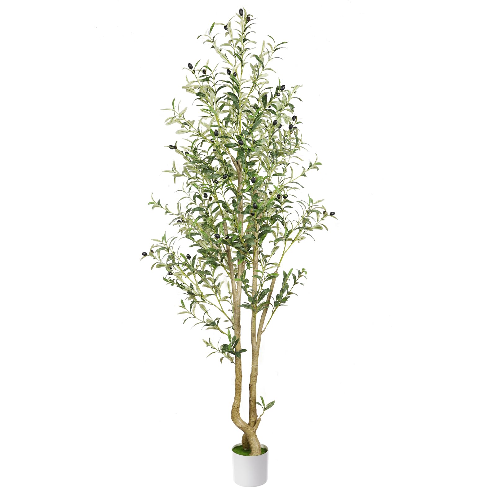 Alupssuc 6 ft Artificial Olive Tree, Silk Fake Potted Tree with Natural ...