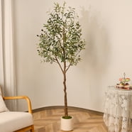 6 Feet (72'') Artificial Olive Tree Fluffy Plants Indoor for Home ...