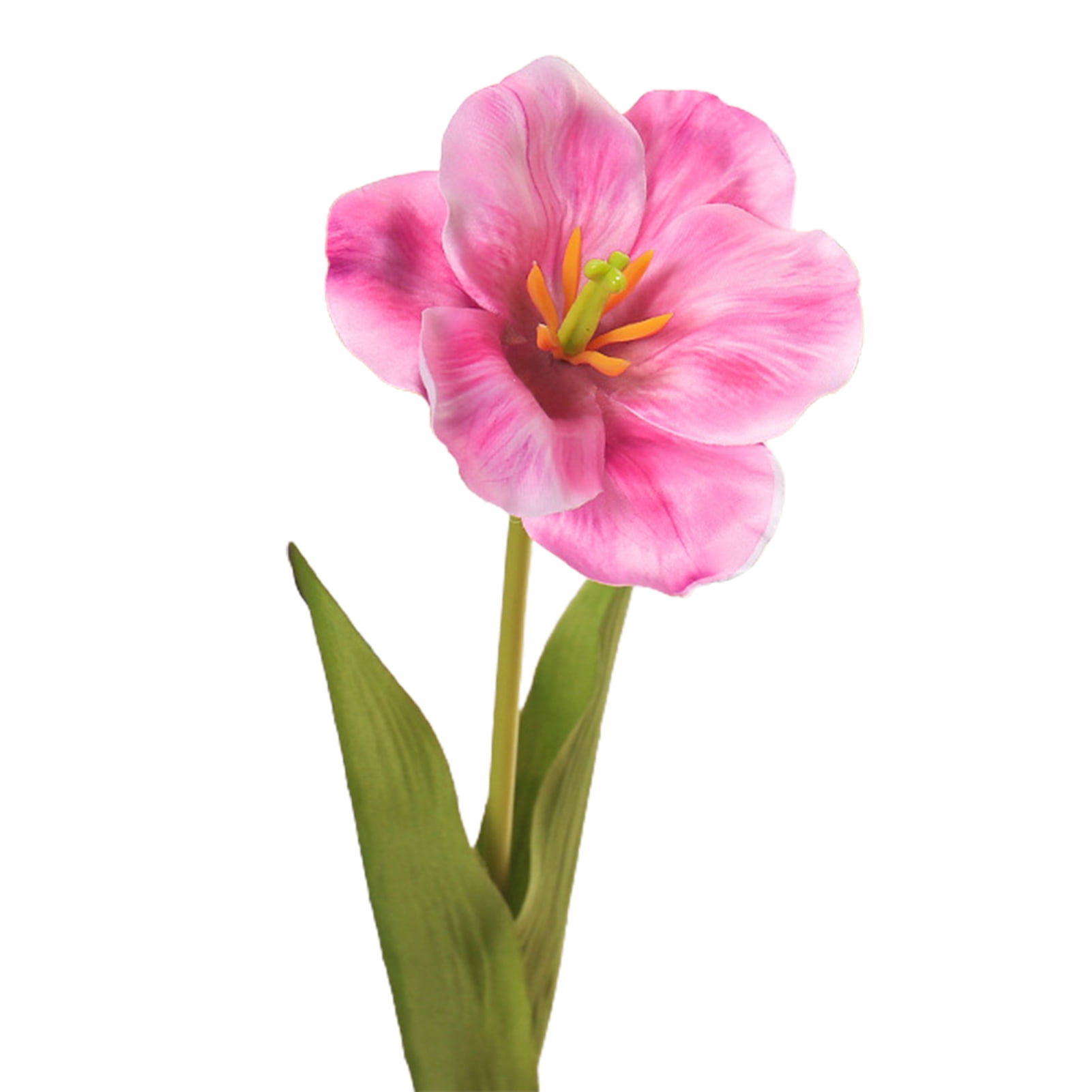 Artificial Opening Tulip with Stem Realistic Fake Silk Flower Home ...