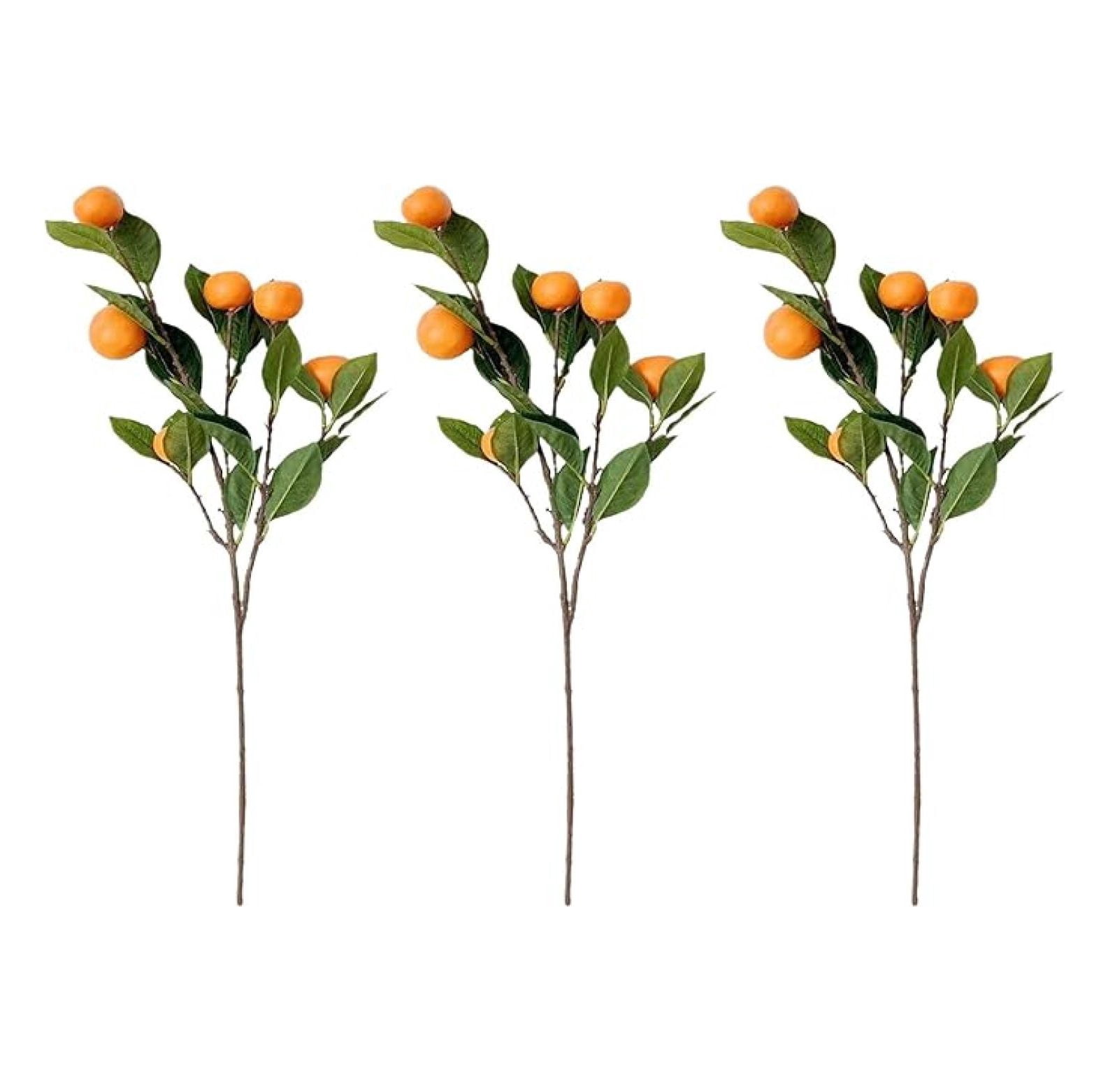 Artificial Orange Branch, 3Pcs 24.8in Faux Tangerine Branches ...