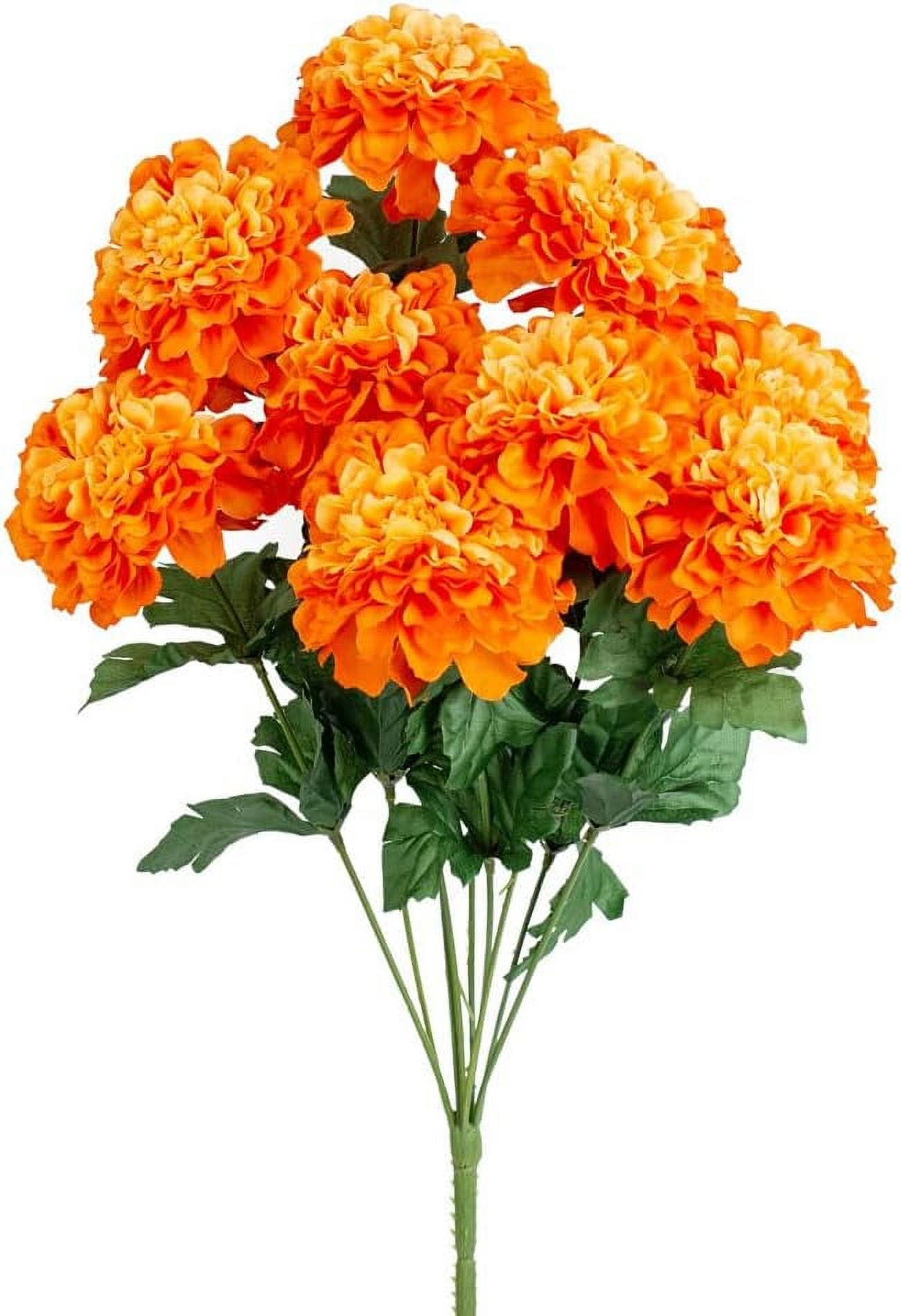 Artificial Orange Marigold Flower Bush - For Day of The Dead, Día de ...