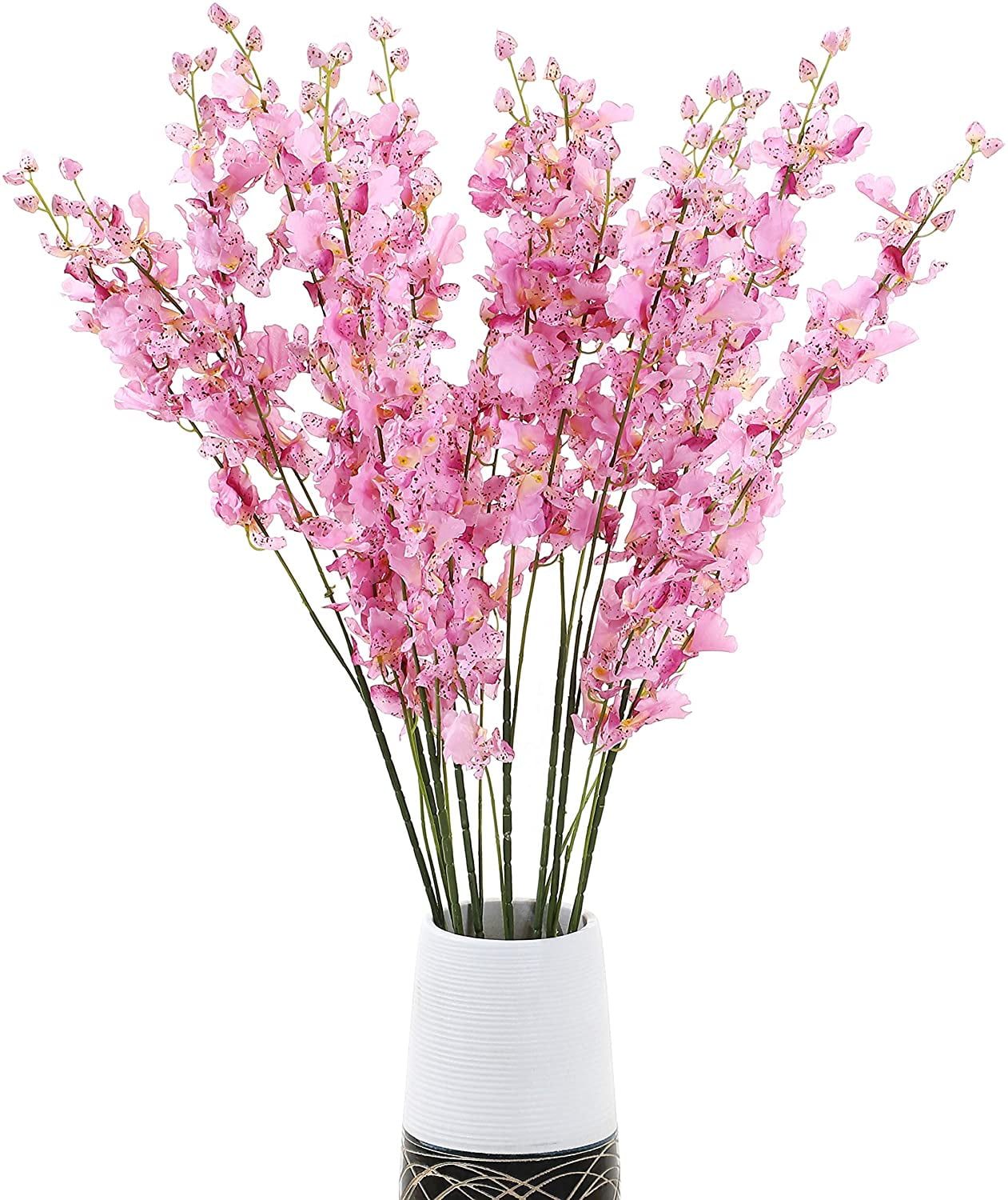Artificial Orchids Flowers 6pcs Silk Fake Phalaenopsis Flowers 44.5in ...