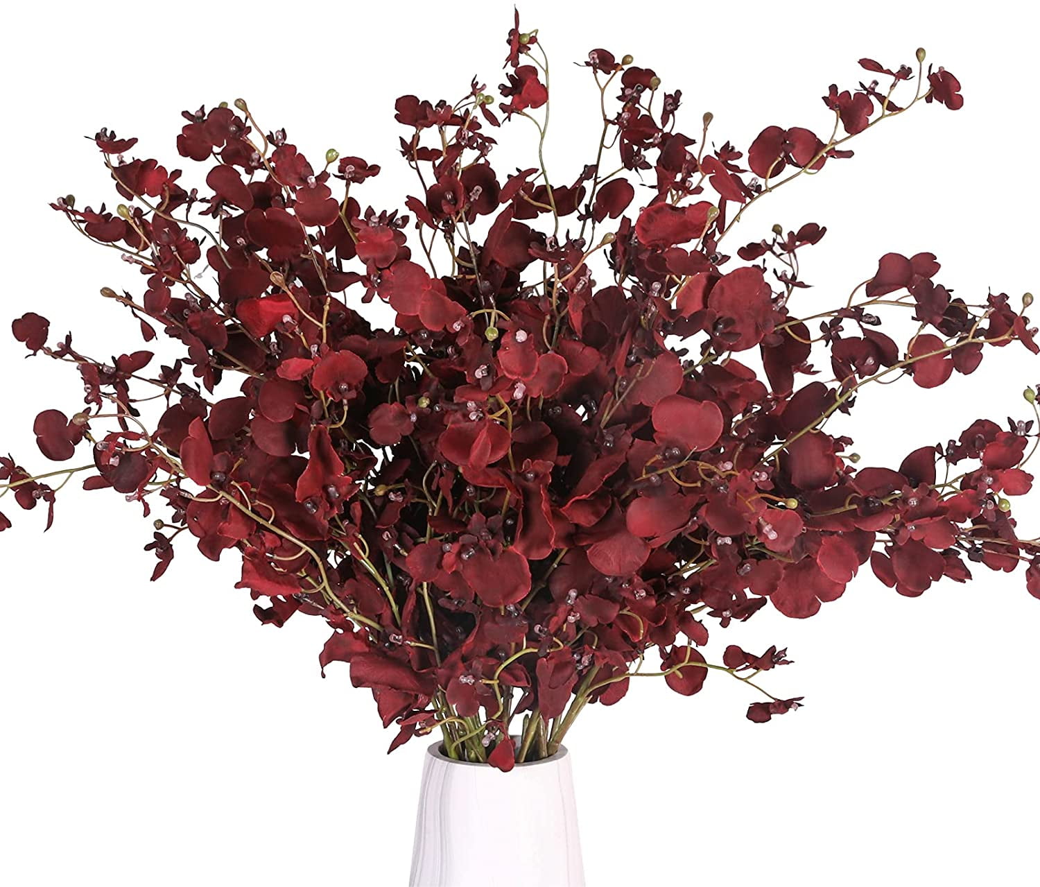 Artificial Orchids Flowers Fake Silk Dancing Lady Orchid Faux Long Stem ...