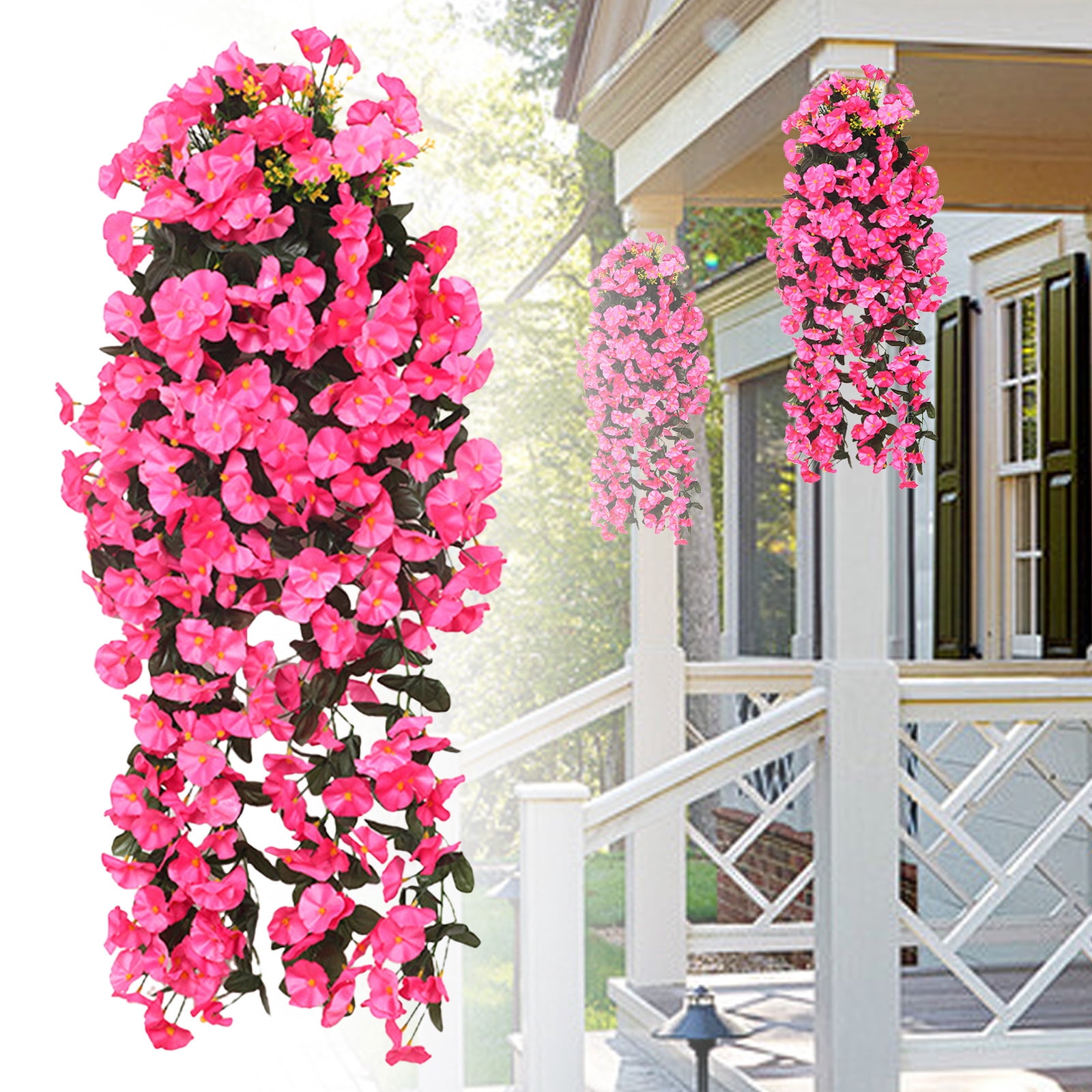 Artificial Outdoor Daisy Flowers with Eucalyptus Leaves, UV-Resistant ...