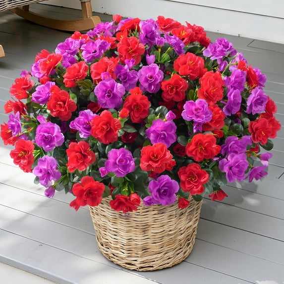 Artificial Outdoor , Faux Silk Camellia No Fade for Planter Pot Outside ...