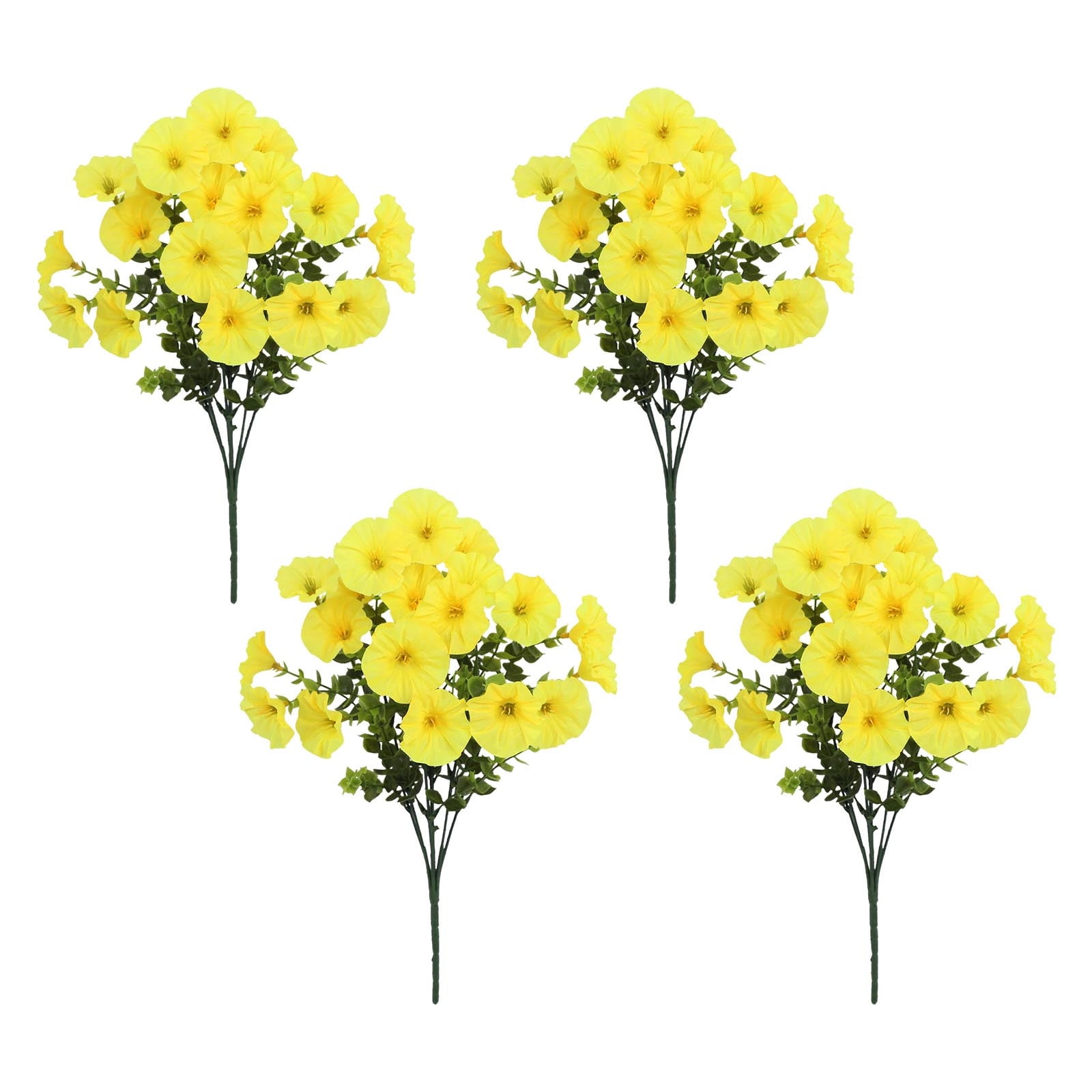 Artificial Outdoor Flowers 4PC Set | Lifelike Realistic Silk Floral ...