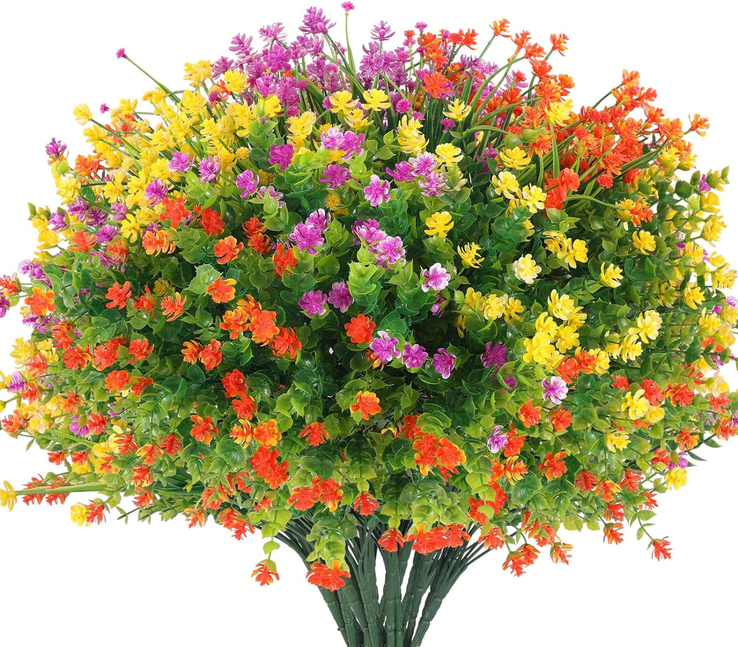 Artificial Outdoor Flowers Plastic UV Resistant Colorful Wild Flowers ...