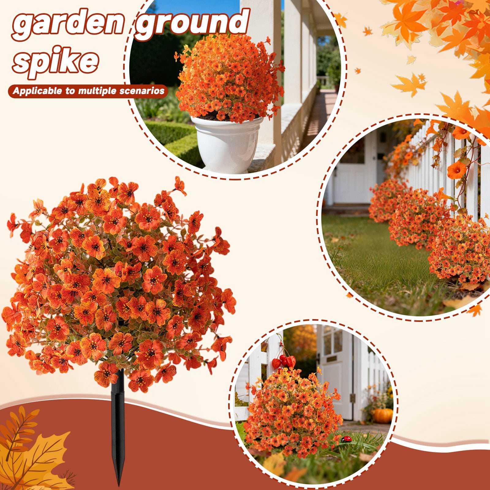 Artificial Outdoor Garden Flower Bush UV Resistant Faux Plant for Home ...