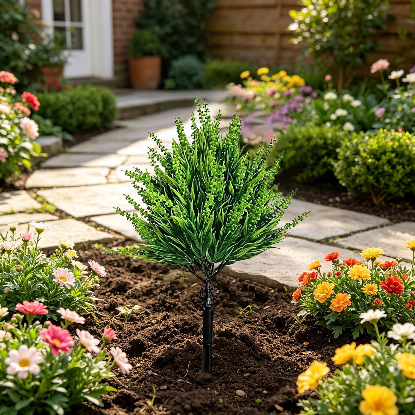 Artificial Outdoor Garden Potted Flower Tree – Lifelike Foliage, Easy ...
