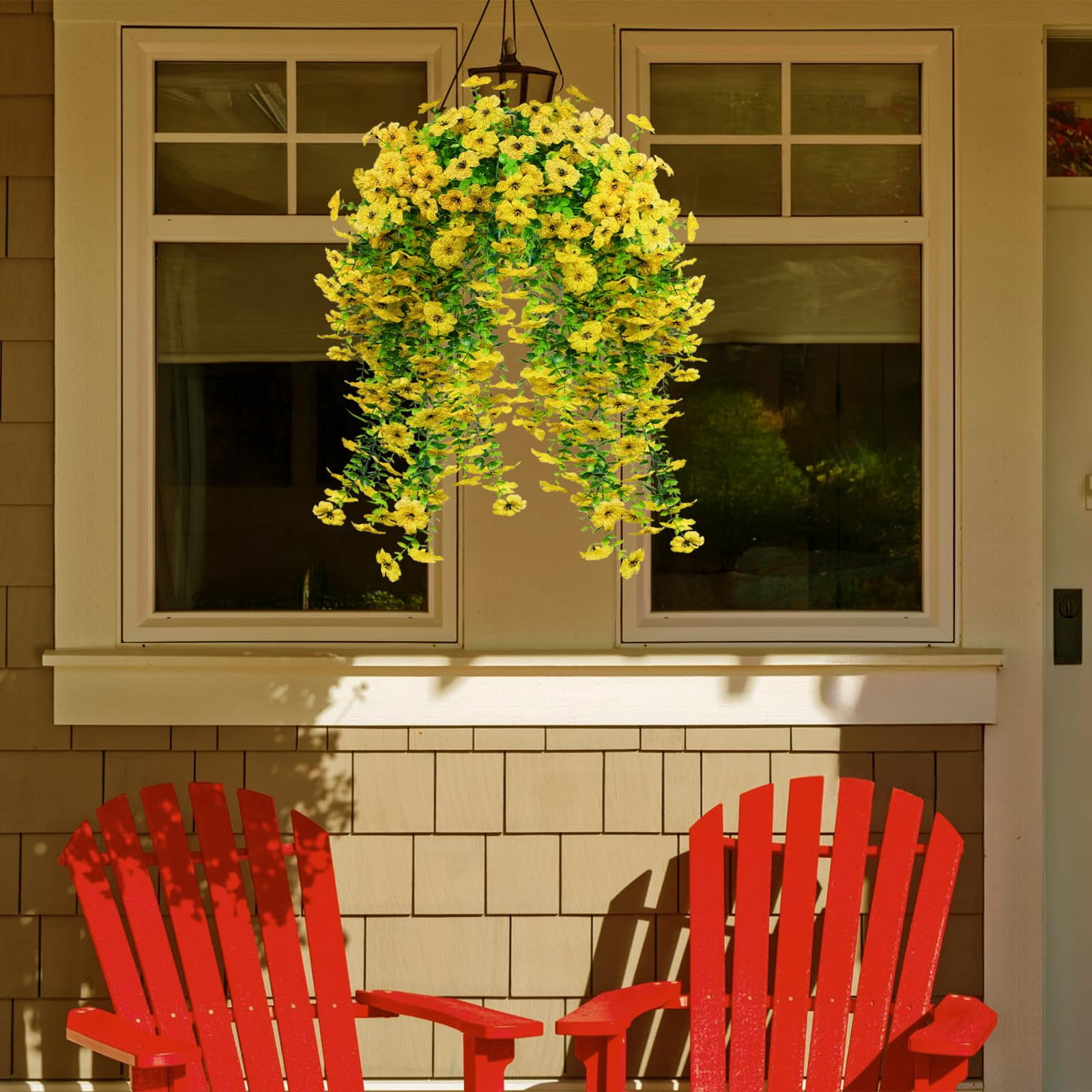 Artificial Outdoor Hanging Plants Decoration Faux Silk Flowers for ...